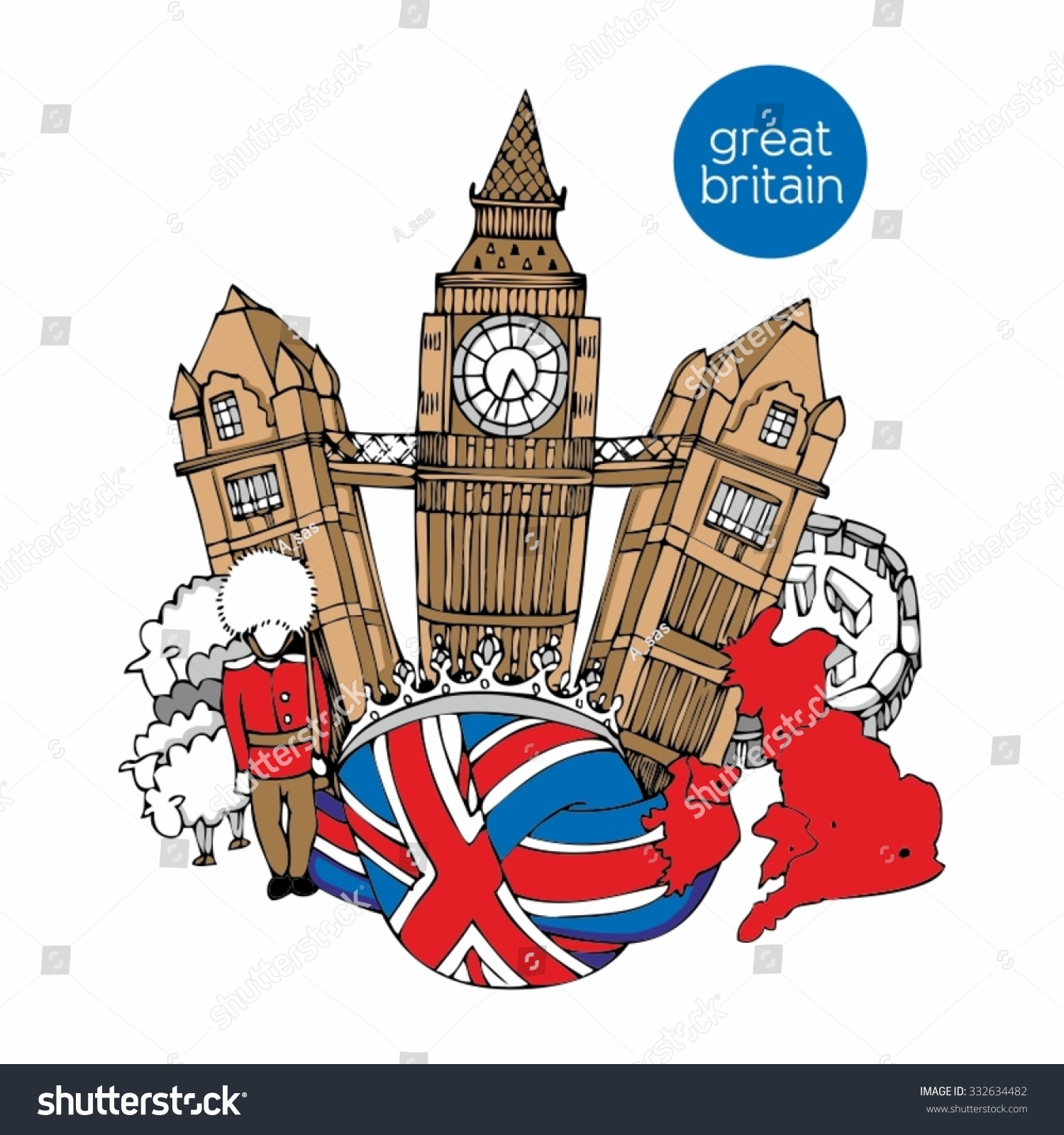 Great Britain Vector Illustration Stock Vector (Royalty Free) 332634482 ...