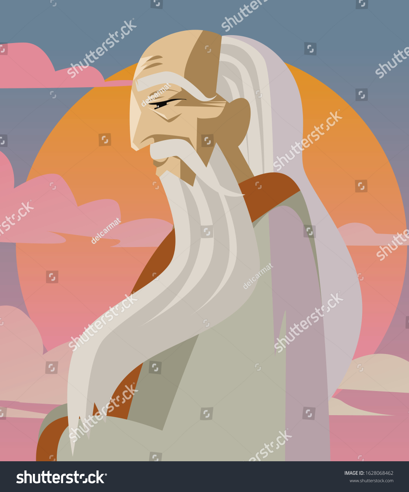 Great Chinese Philosopher Wise Thinker Stock Vector (Royalty Free ...