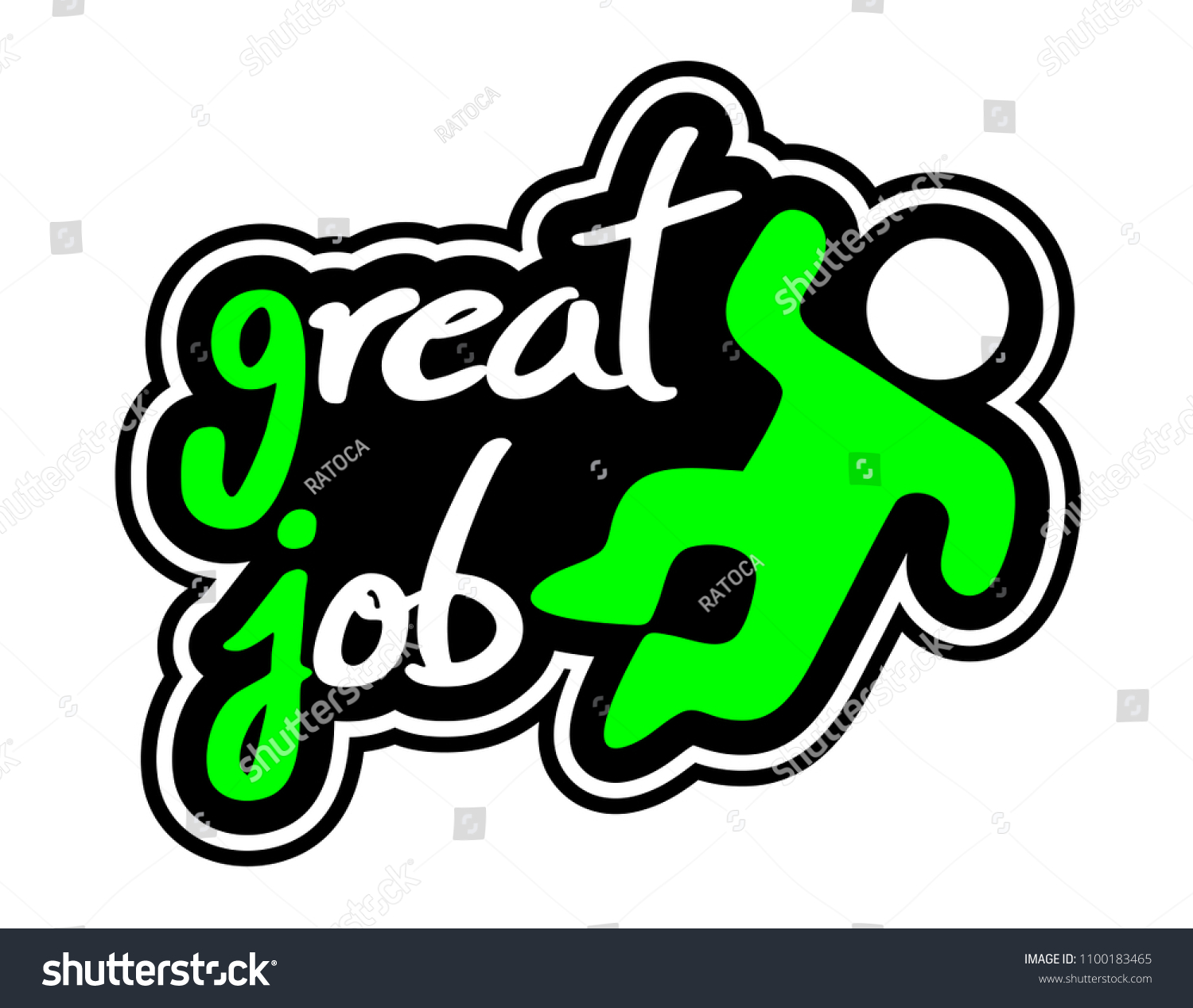 Great Job Message Stock Vector (Royalty Free) 1100183465 | Shutterstock