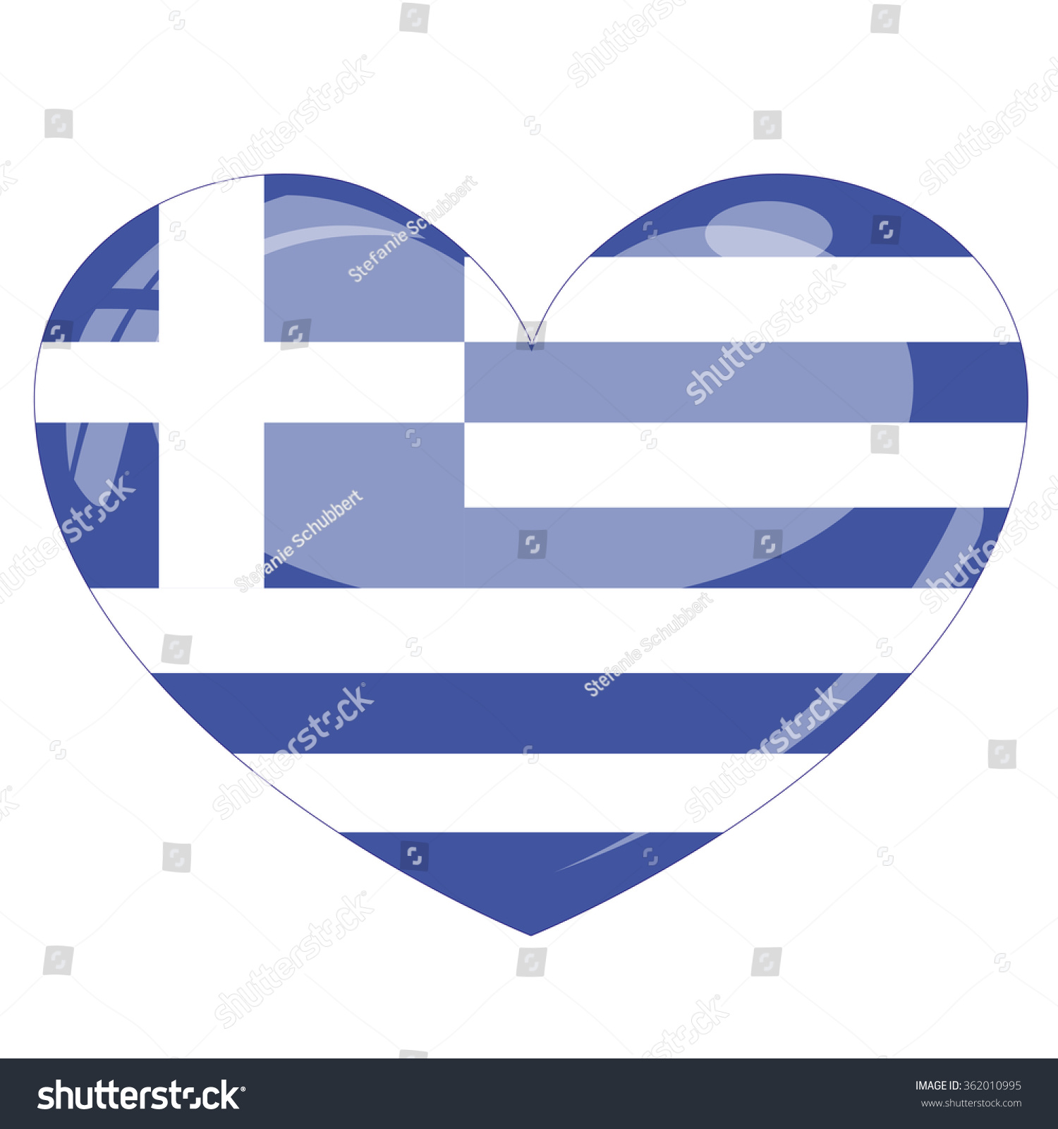 Greece Flag Heart Vector Silhouette Stock Vector (Royalty Free) 362010995