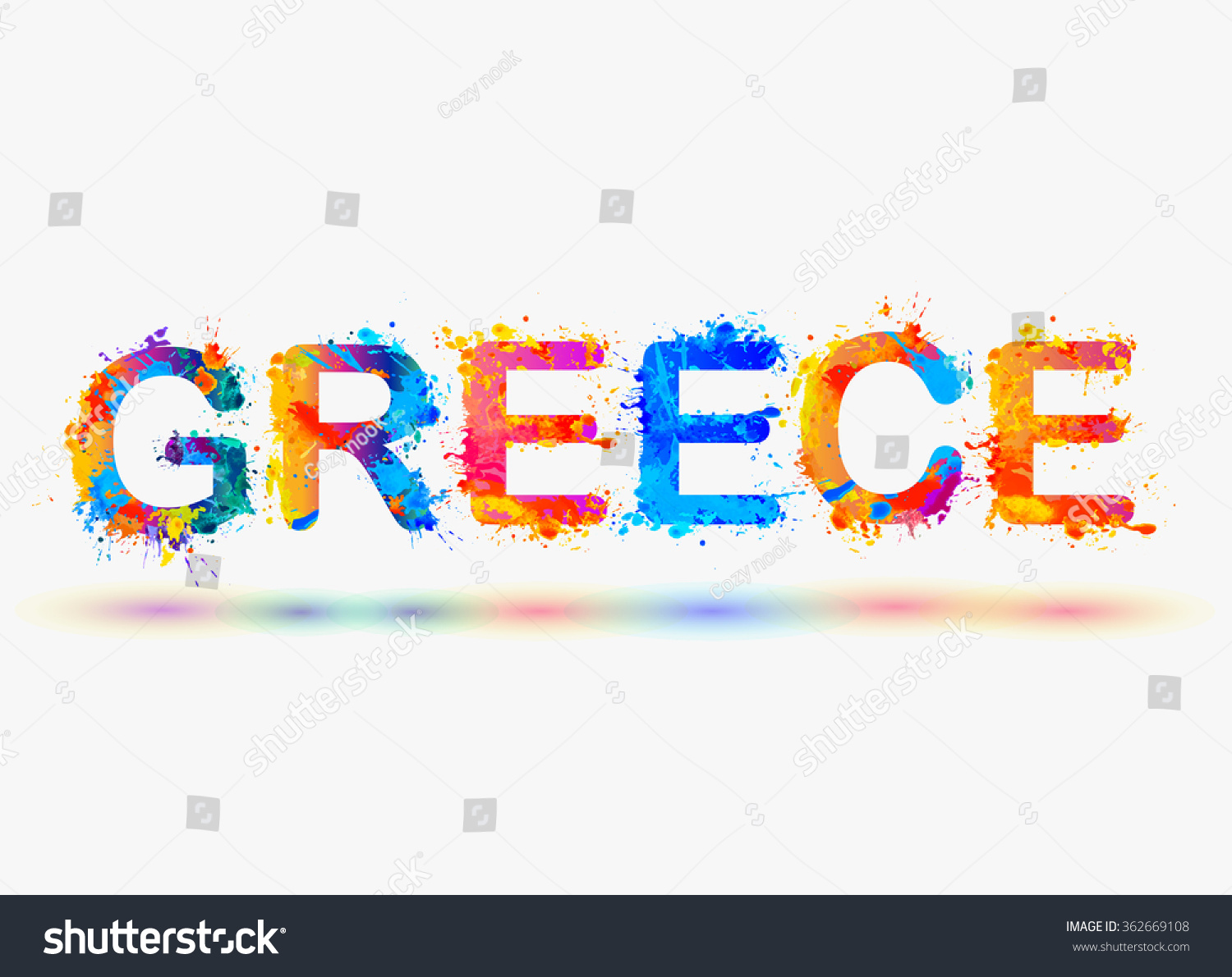 Greece Splash Paint Word Stock Vector (Royalty Free) 362669108 ...