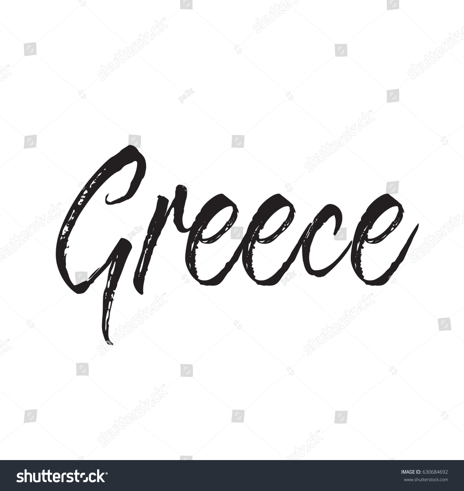 Greece Text Design Vector Calligraphy Typography Stock Vector (Royalty ...
