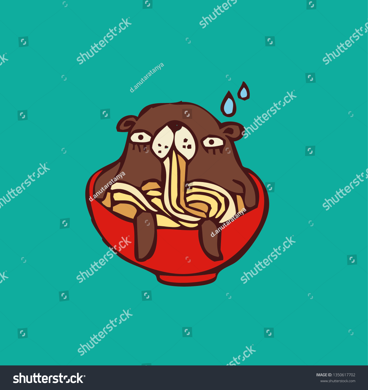 Greedy Bear Character Cartoon Vectorillustration Stock Vector (Royalty ...