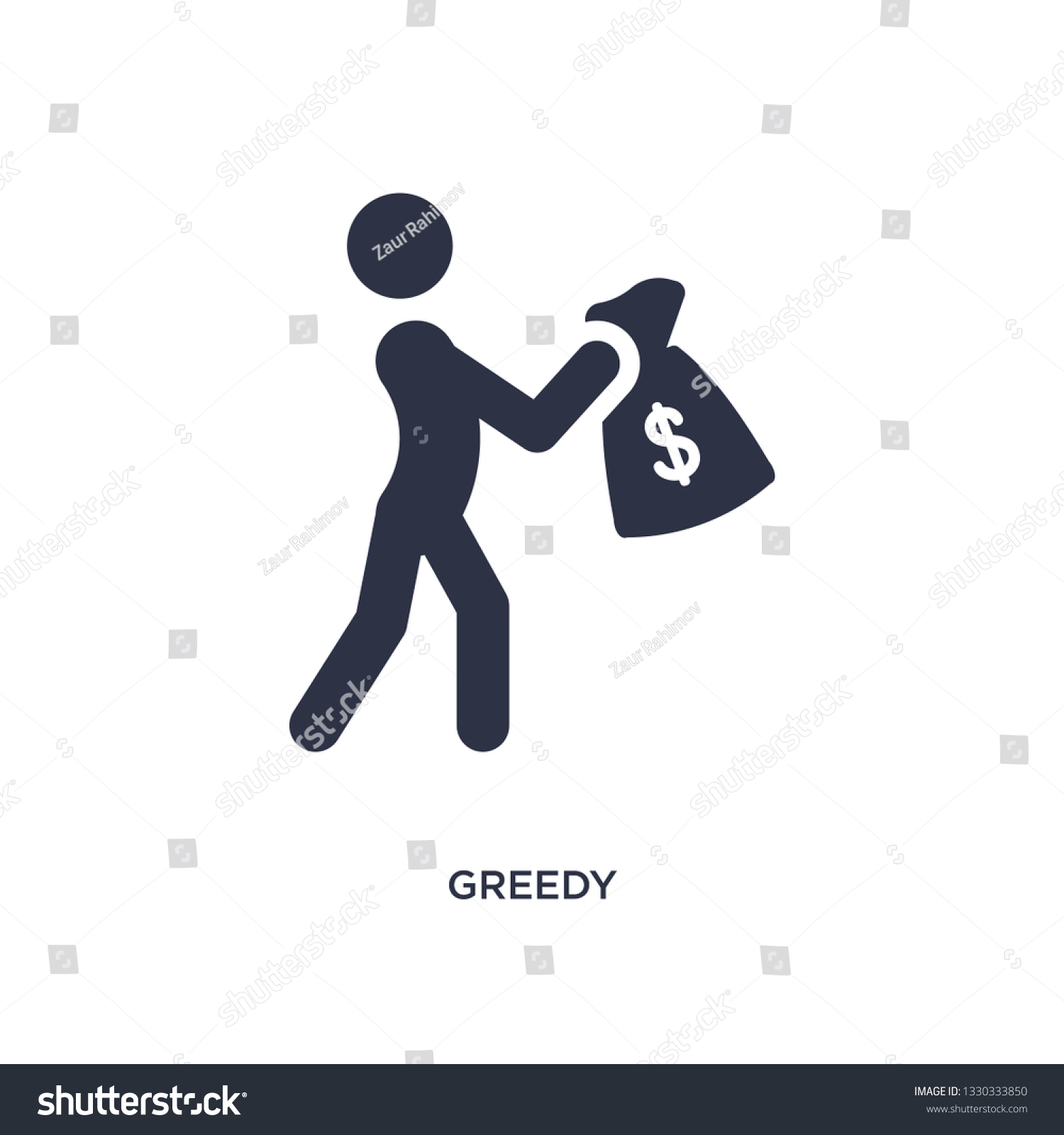 Greedy Icon Simple Element Illustration Activity Stock Vector (Royalty ...