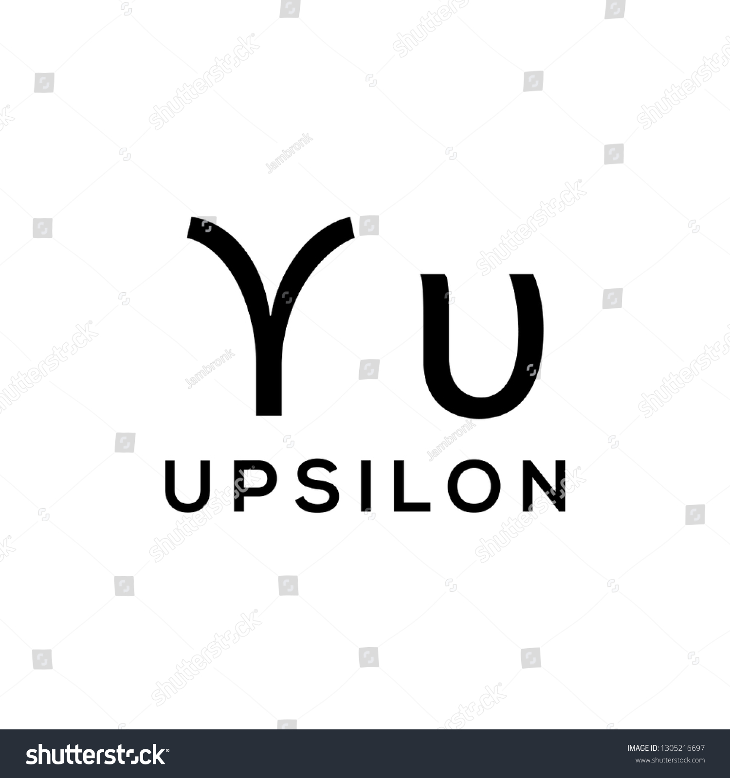 Greek Alphabet Upsilon Icon Vector Stock Vector (Royalty Free) 1305216697