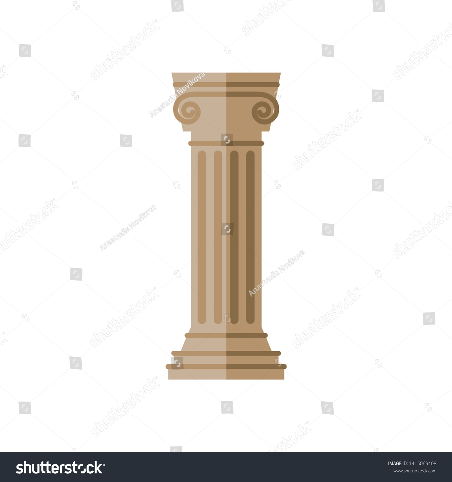 Greek Column Flat Vector Illustration Stock Vector (Royalty Free ...