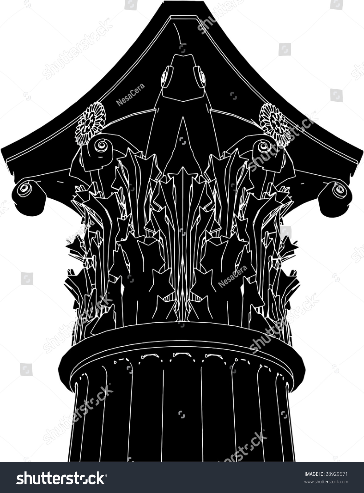Greek Corinthian Column Vector 03 Stock Vector (Royalty Free) 28929571