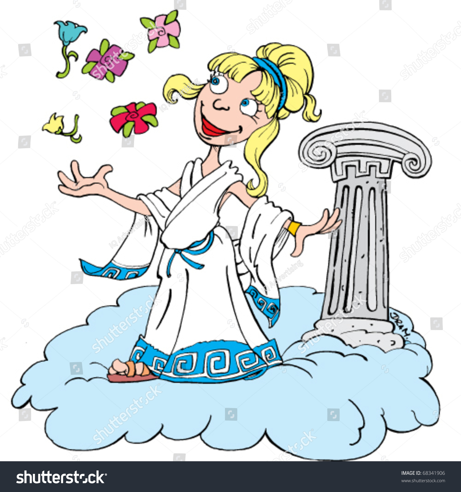 Greek Goddess Vector Illustration: vector de stock (libre de regalías ...