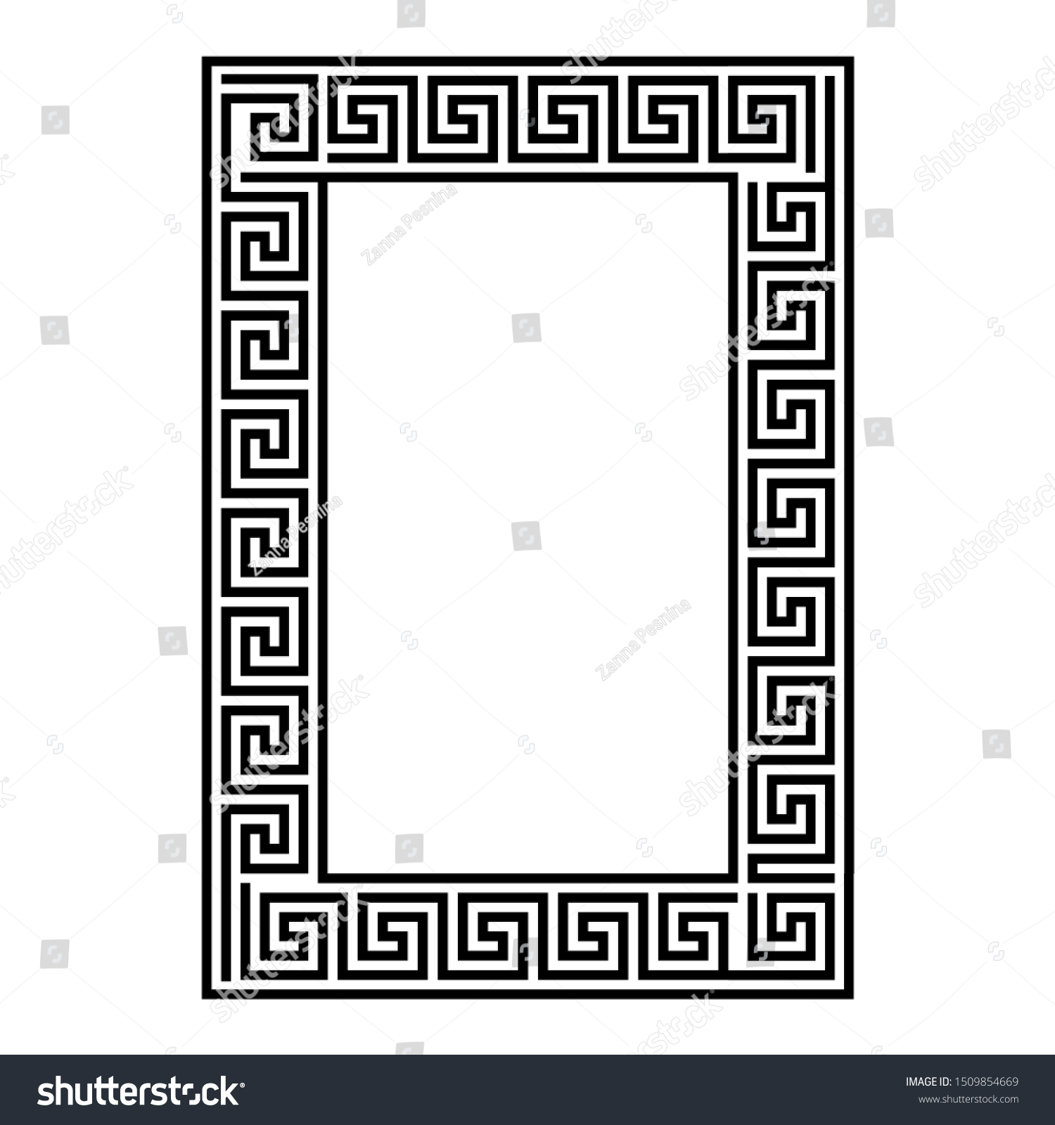 Greek Key Rectangle Frame Greek Border Stock Vector (Royalty Free ...