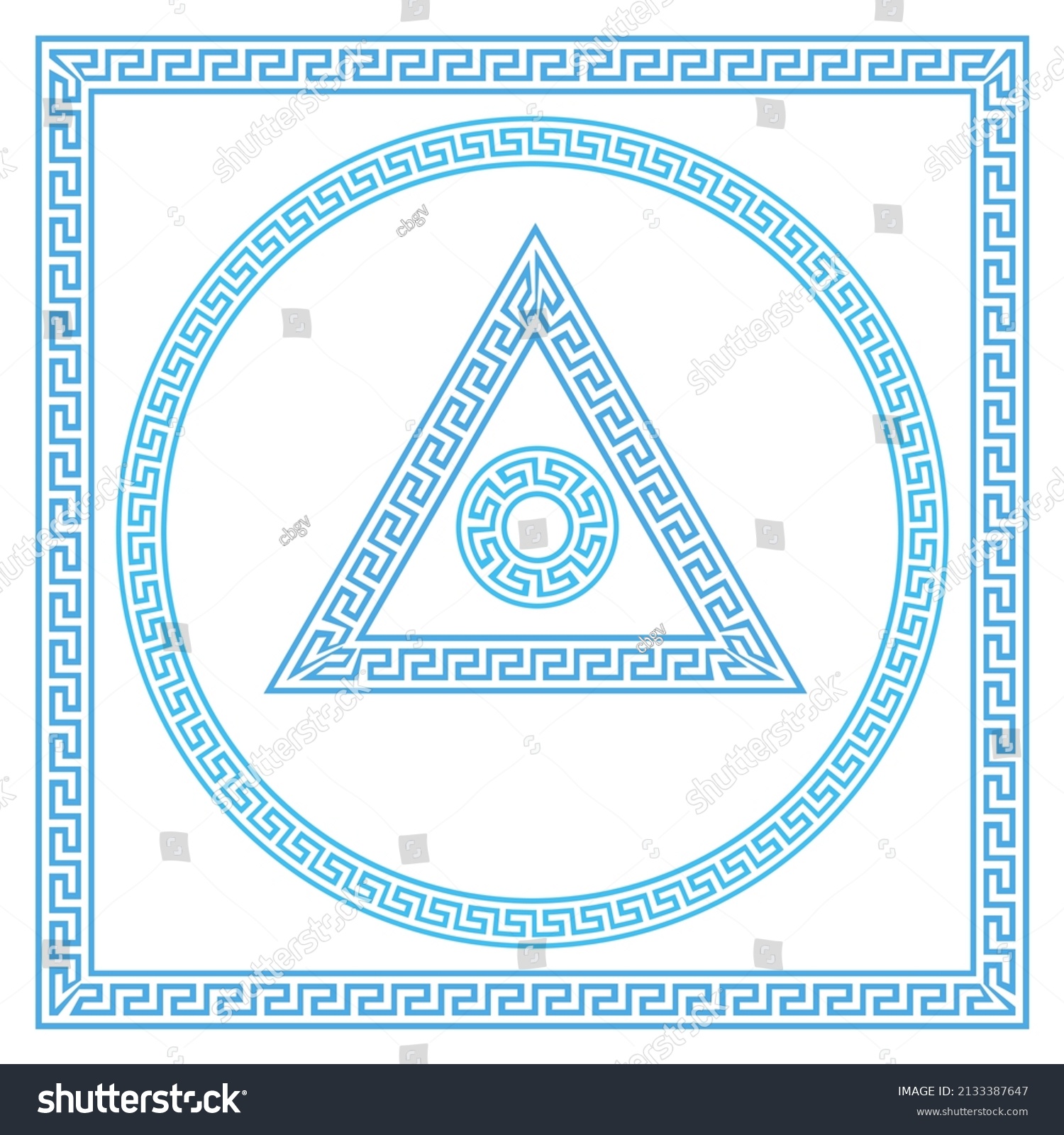 Greek Meander Motif Frames Vector Set Stock Vector (Royalty Free ...