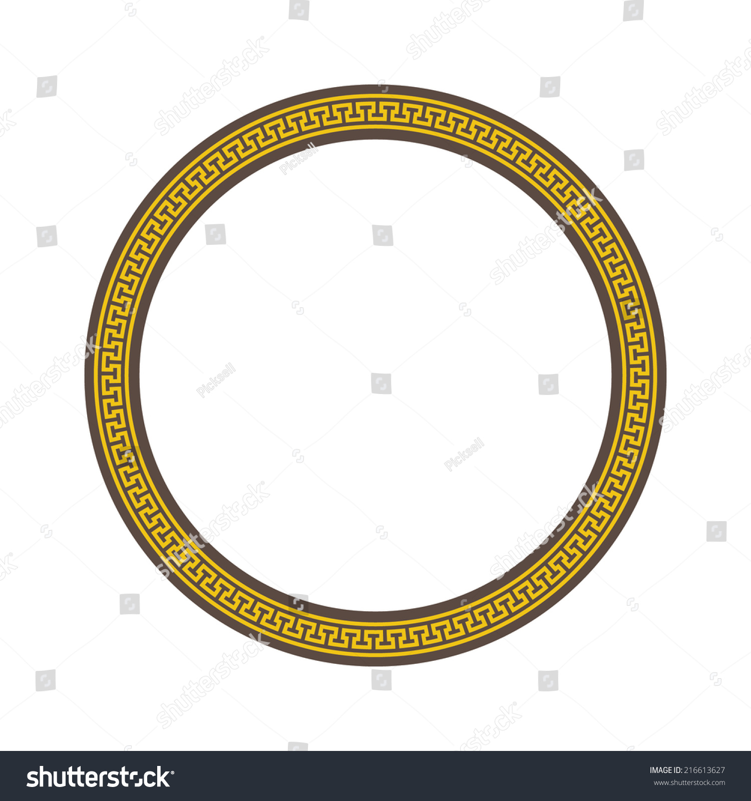 Greek Ornate Round Frame Vector Stock Vector (Royalty Free) 216613627 ...