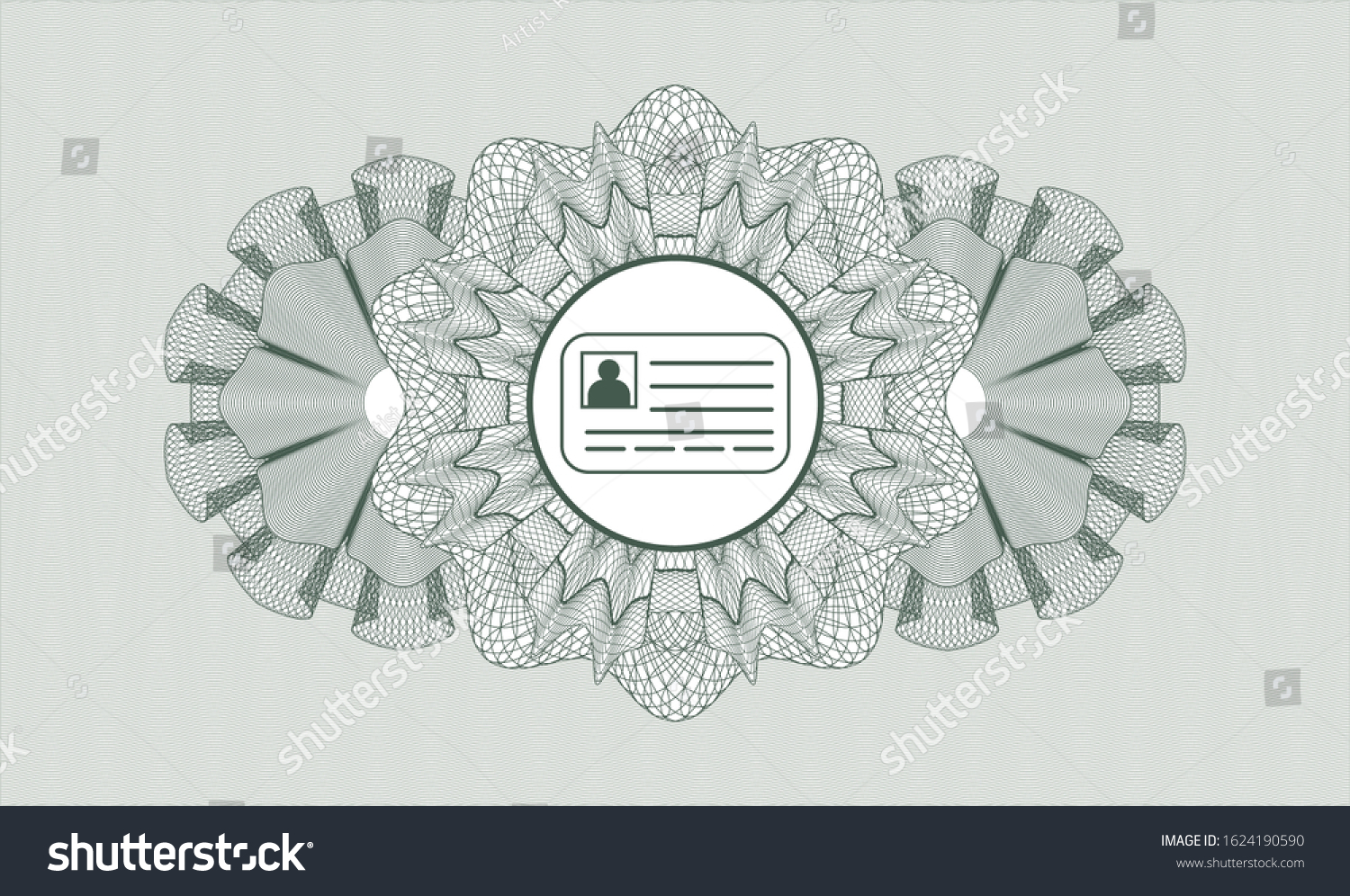 Green Abstract Linear Rosette Identification Card: เวกเตอร์สต็อก (ปลอดค่าลิขสิทธิ์) 1624190590 ...