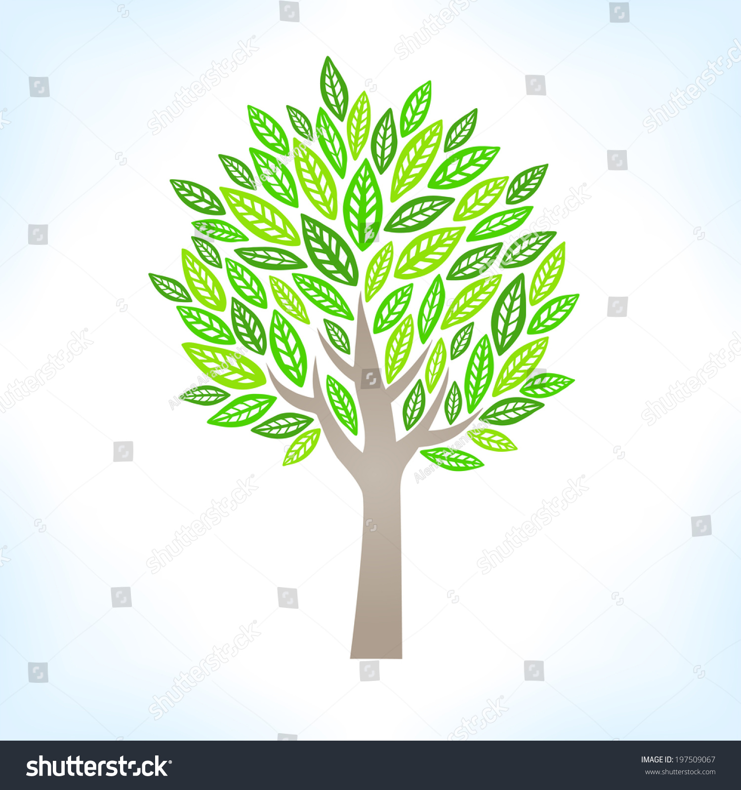 Green Abstract Tree Vector Illustration Stock Vector (Royalty Free ...