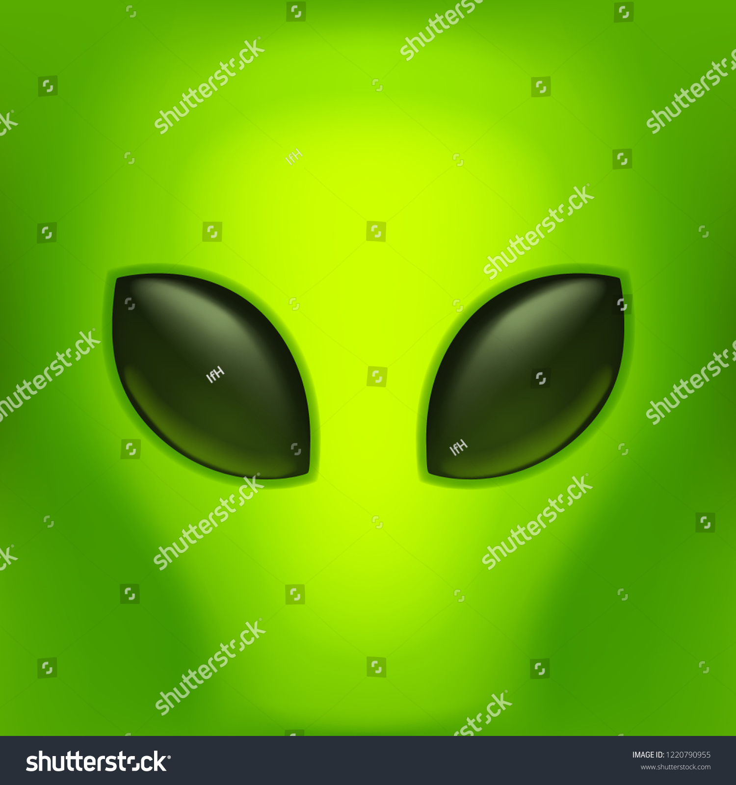 Green Alien On Green Back Stock Vector (Royalty Free) 1220790955 ...