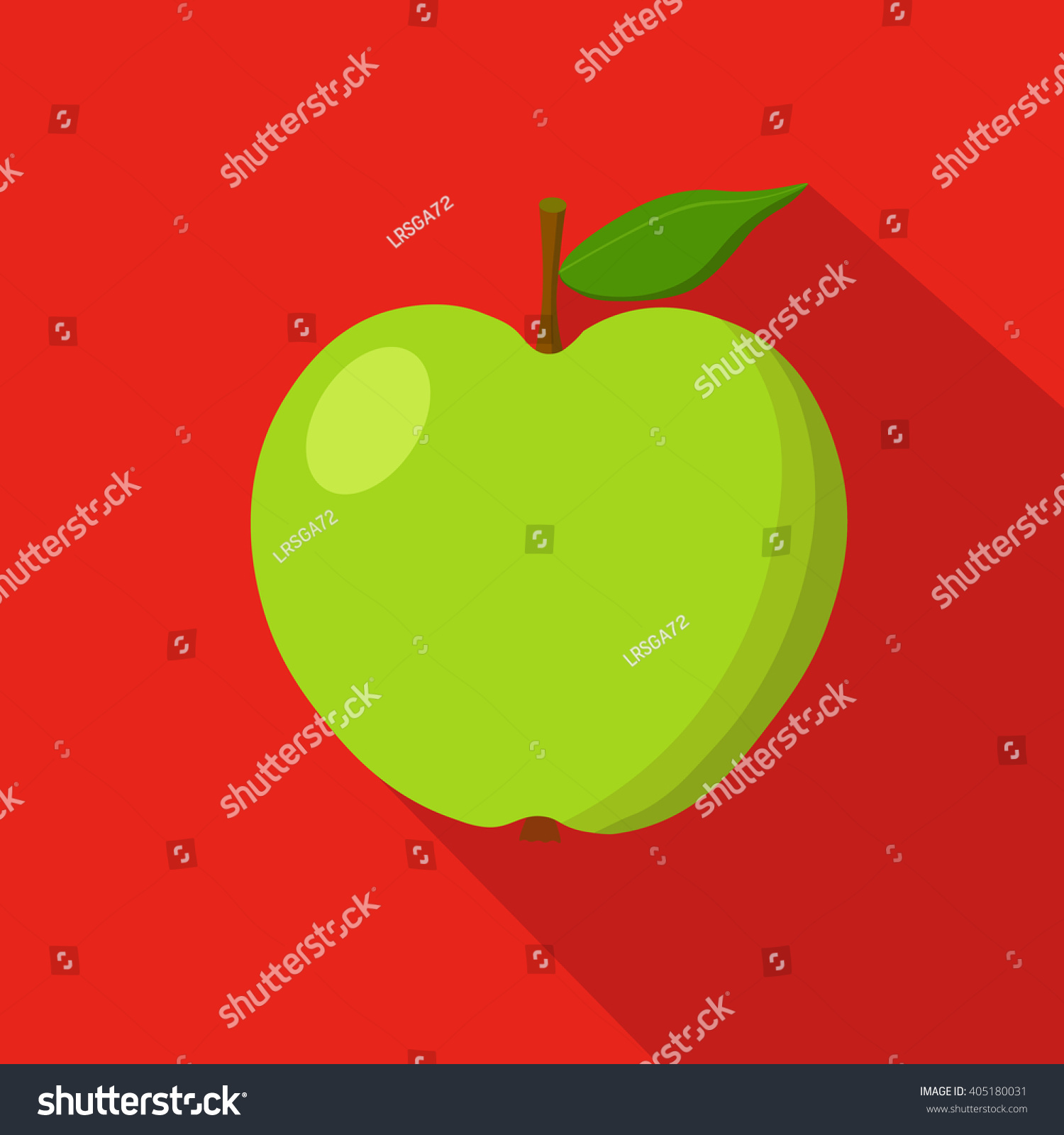 Green Apple Flat Icon Stock Vector (Royalty Free) 405180031 | Shutterstock