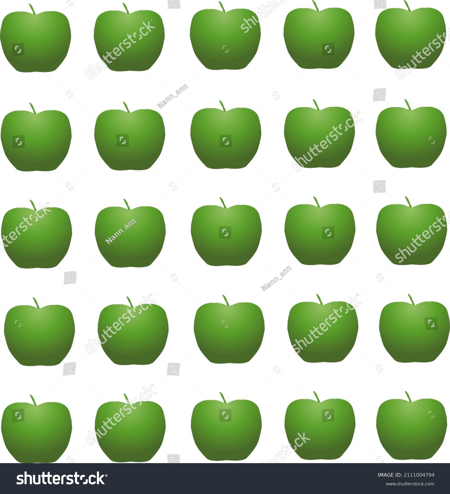 Green Apple Vector Transparent Background Stock Vector (Royalty Free ...