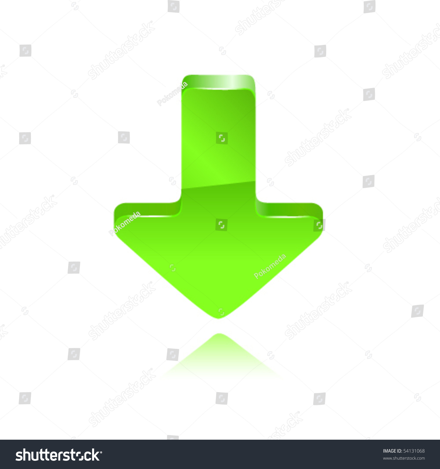 Green Arrow Moving Down Vector Stock Vector (Royalty Free) 54131068