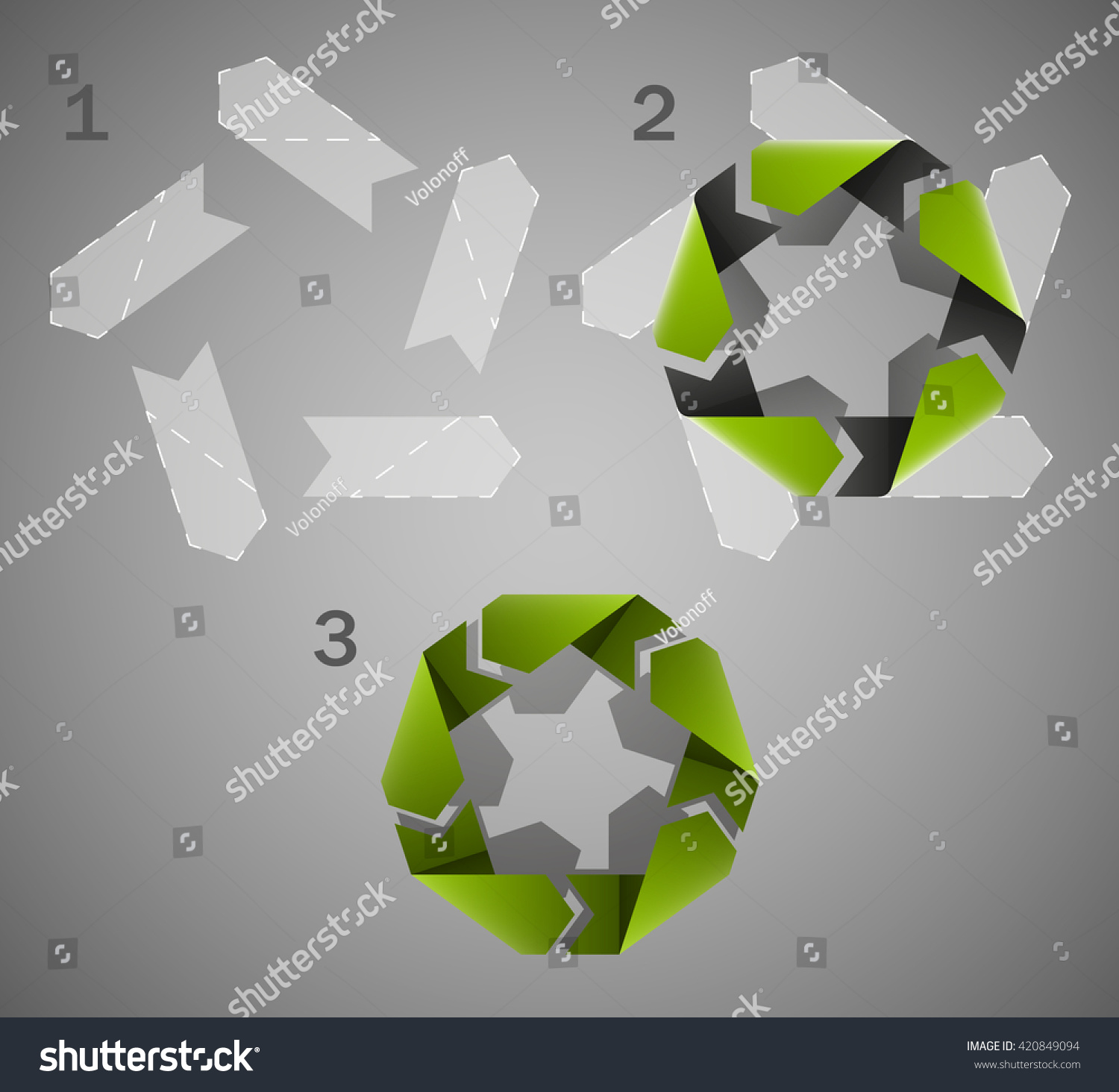 Green Arrows Transformation Vector Banner: vector de stock (libre de ...