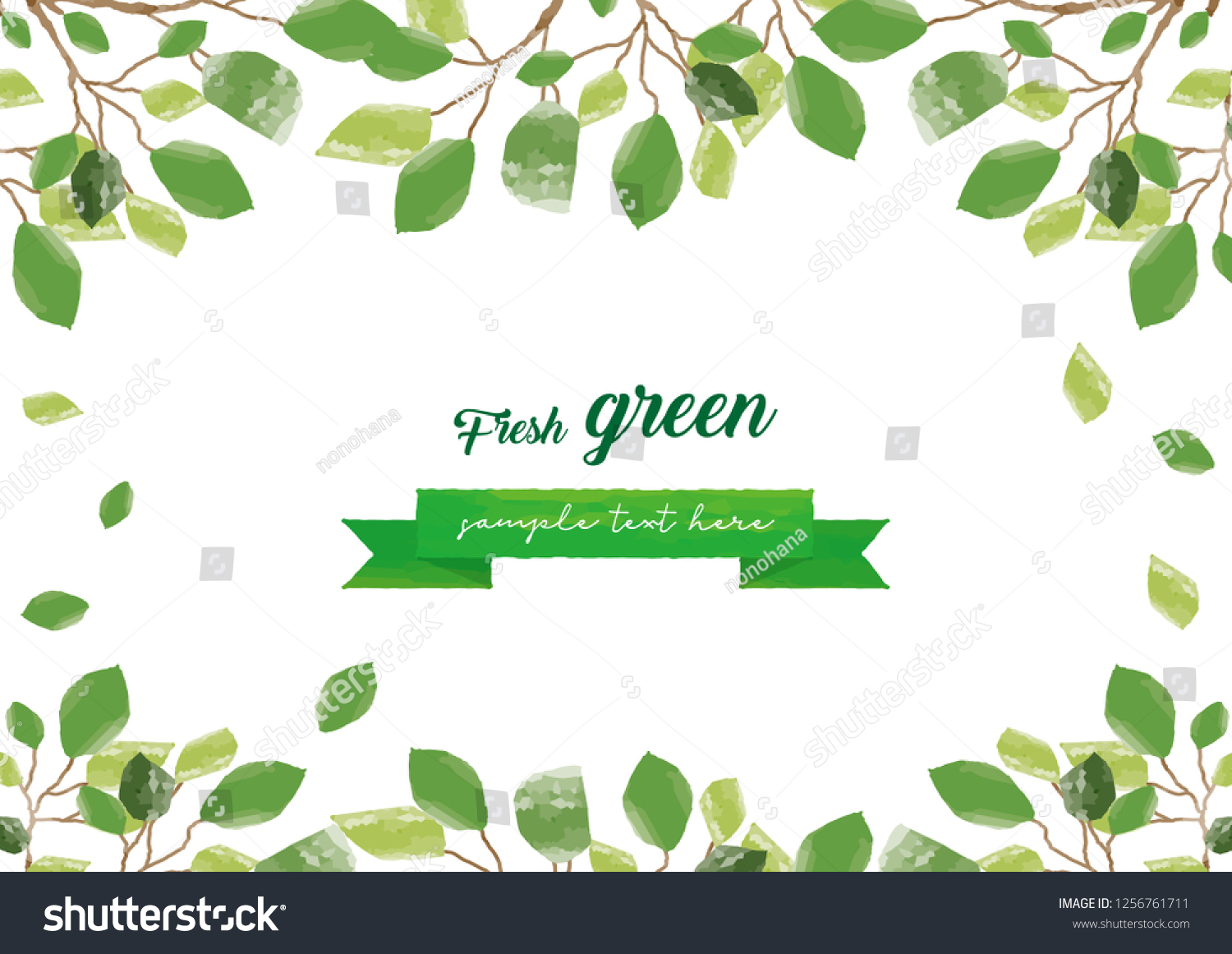 Green Background Frame Stock Vector (Royalty Free) 1256761711