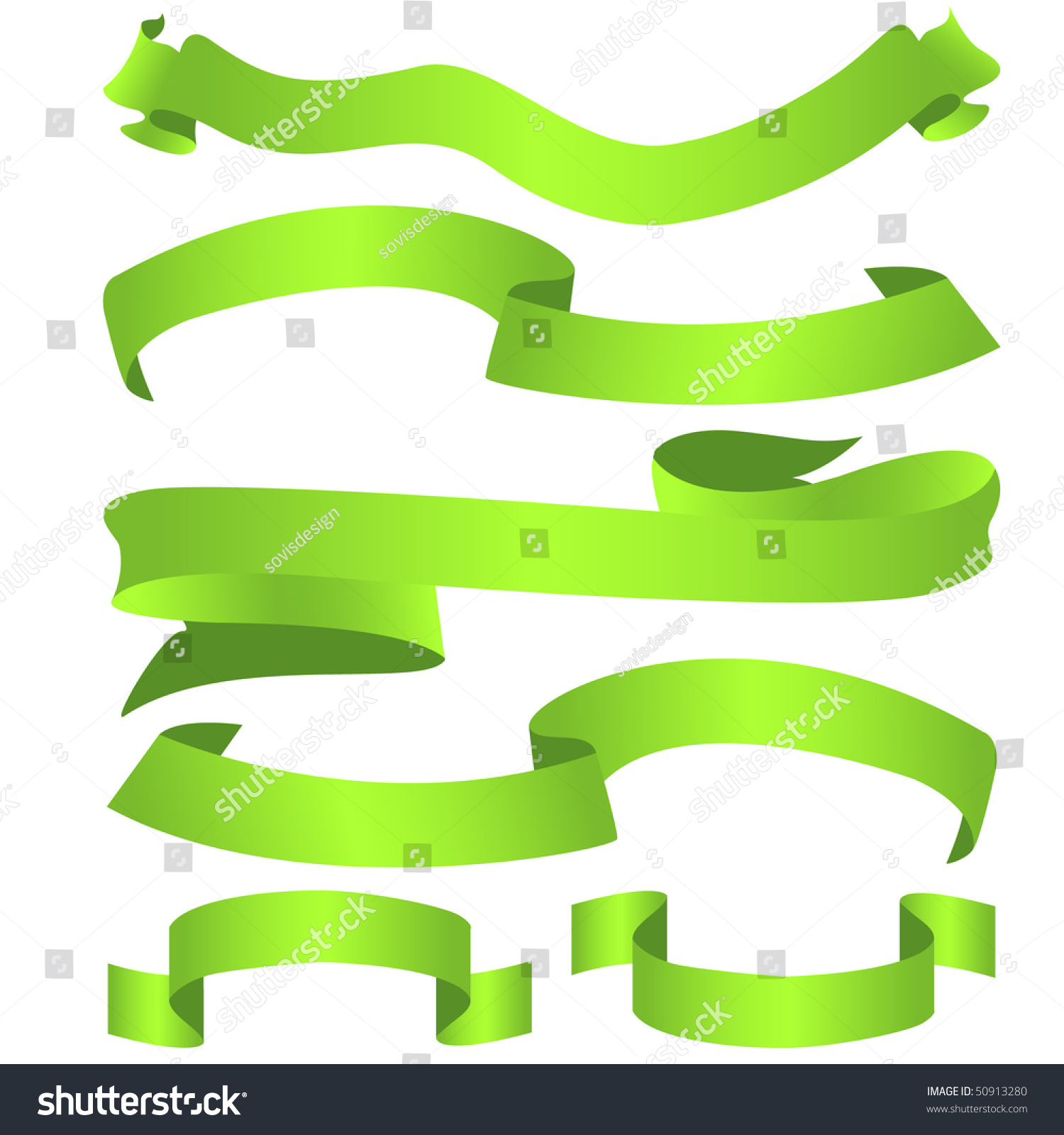 Green Banner Set Vector Illustration Stock Vector 50913280 - Shutterstock