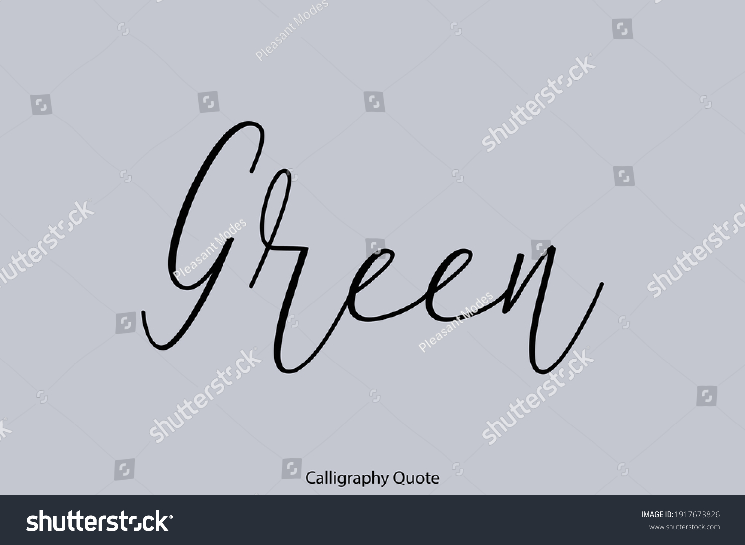 Green Beautiful Cursive Typography On Gray Stock Vector (Royalty Free ...