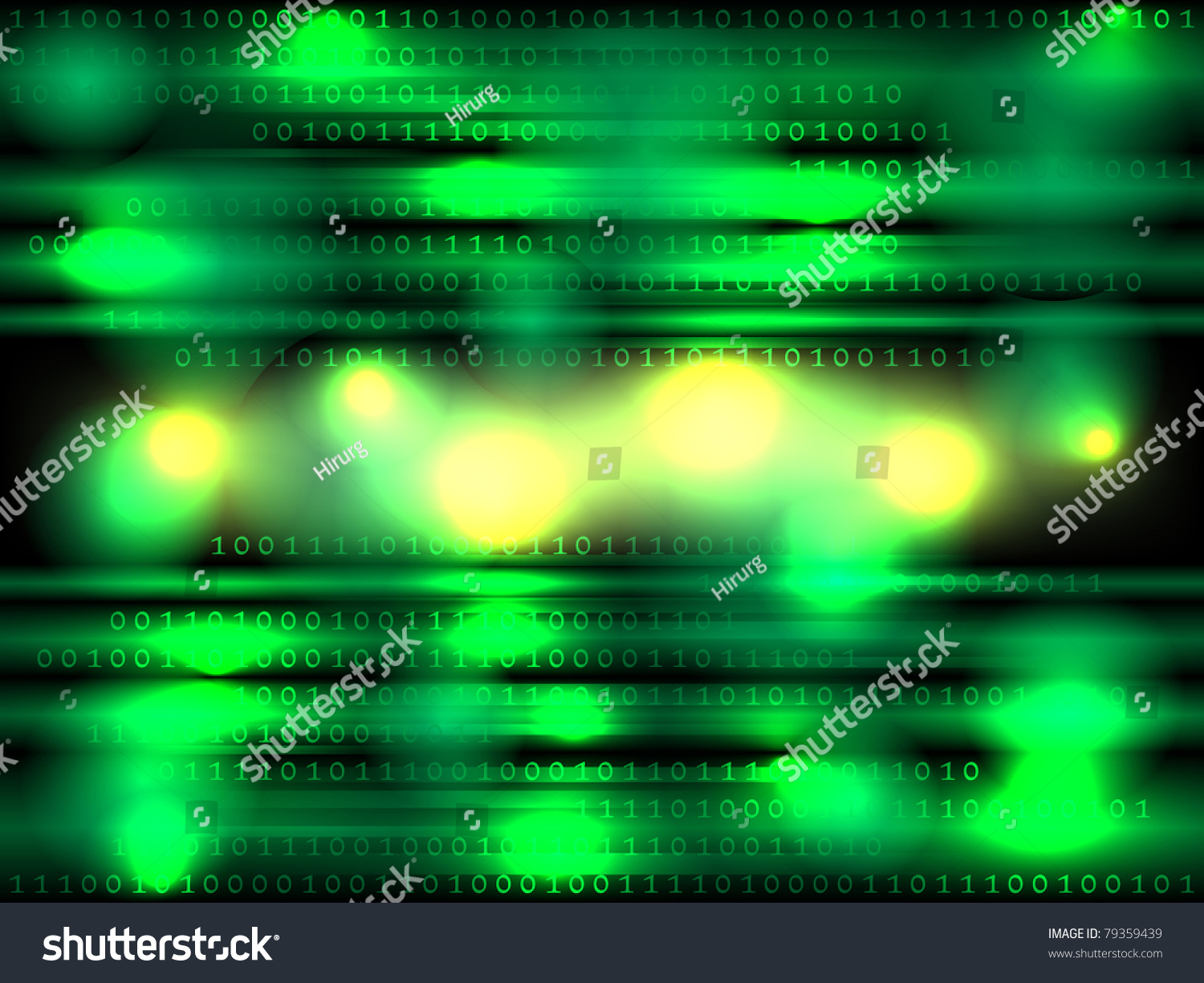 Green Binary Background Blurred Lights Stock Vector (Royalty Free ...