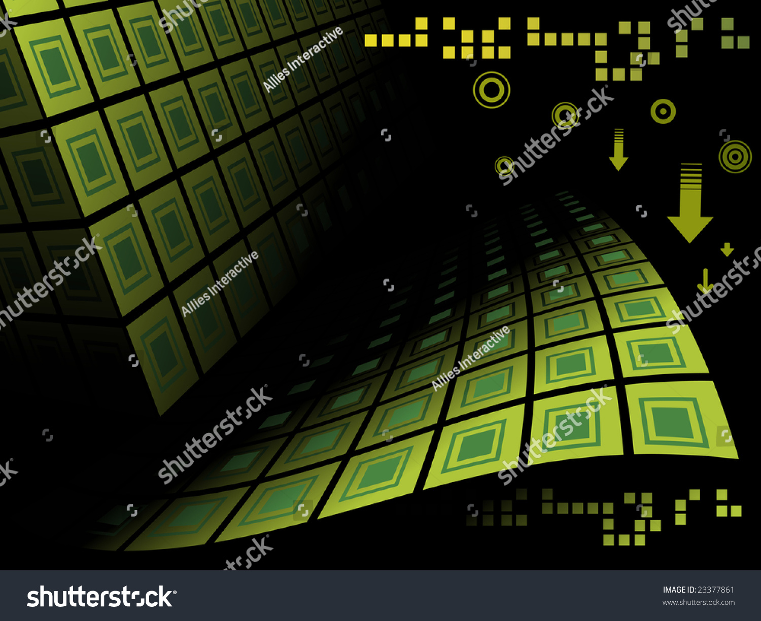 Green Blocks On Abstract Black Background Stock Vector (Royalty Free ...
