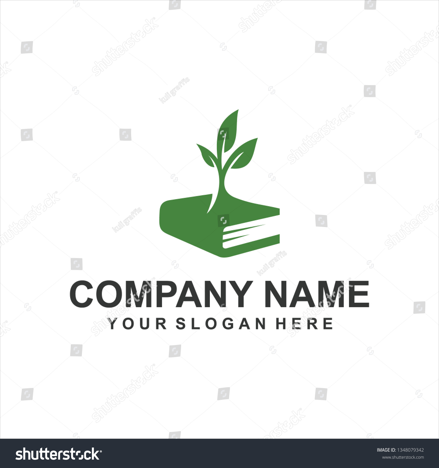 Green Book Logo Vector Stock Vector (Royalty Free) 1348079342