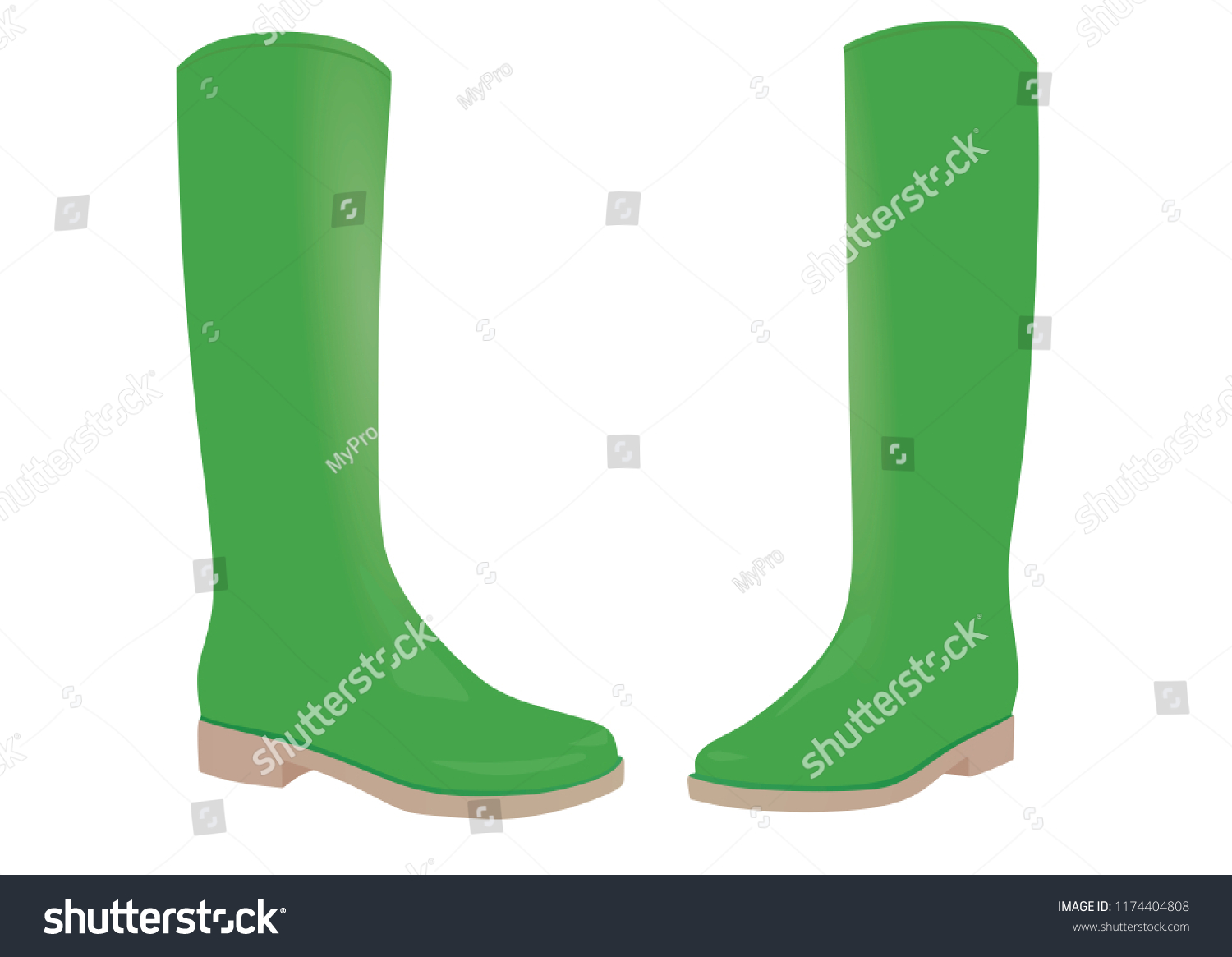 Green Boots Vector Illustration Stock Vector (Royalty Free) 1174404808 ...