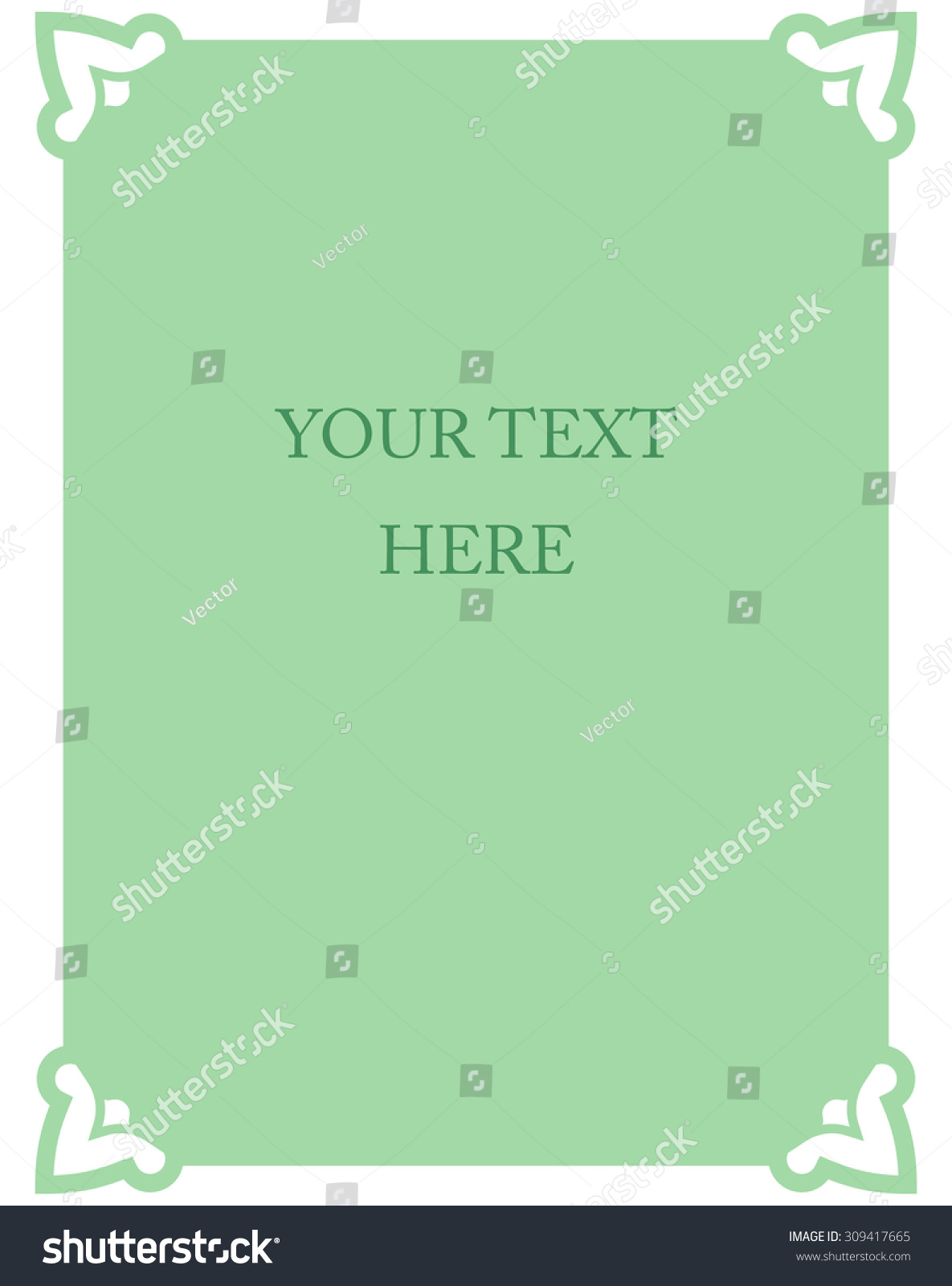 Green Border Frame Deco Vector Art Stock Vector (Royalty Free ...