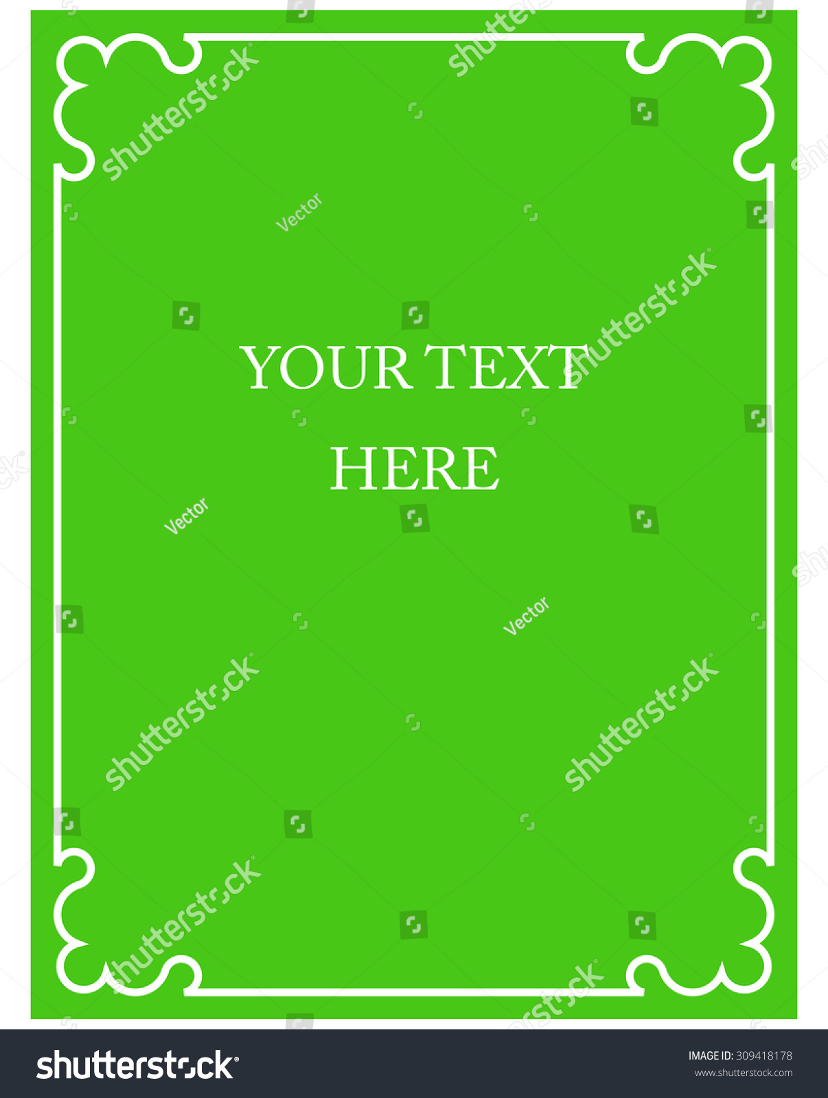 Green Border Frame Deco Vector Art Stock Vector (Royalty Free ...