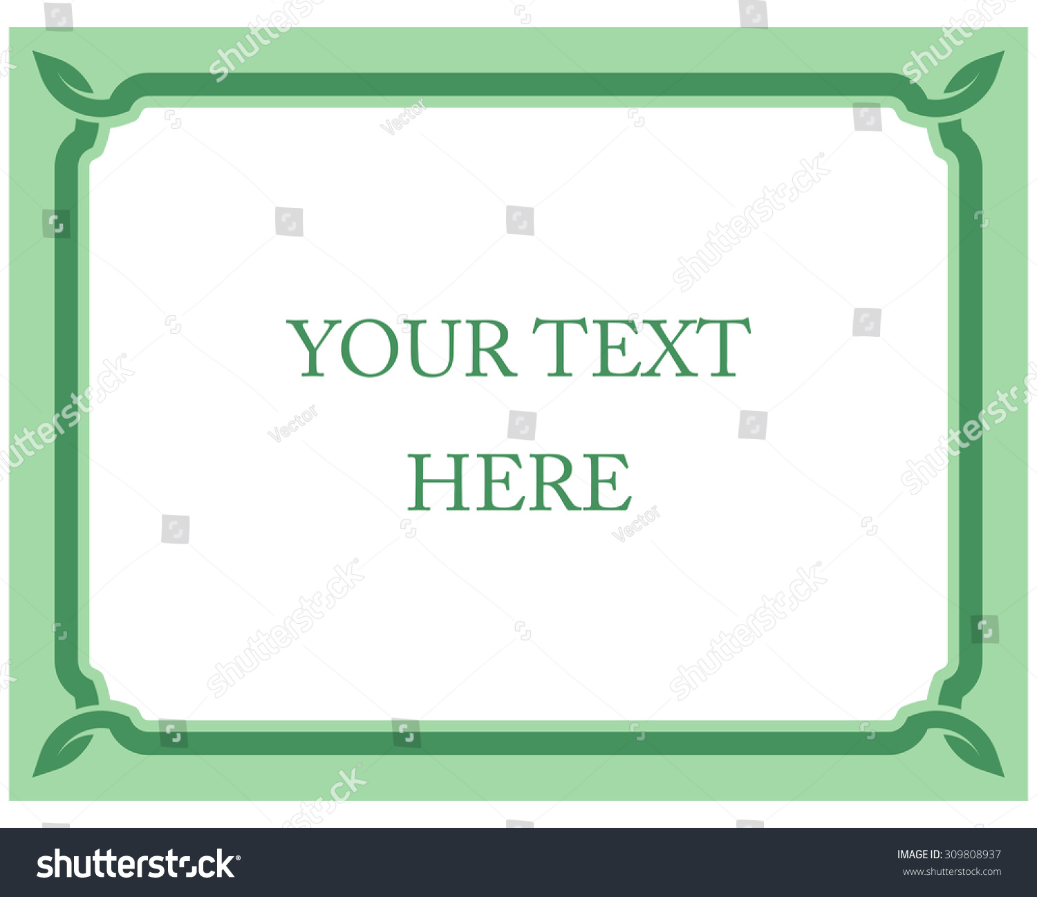 Green Border Frame Deco Vector Art Stock Vector (Royalty Free) 309808937