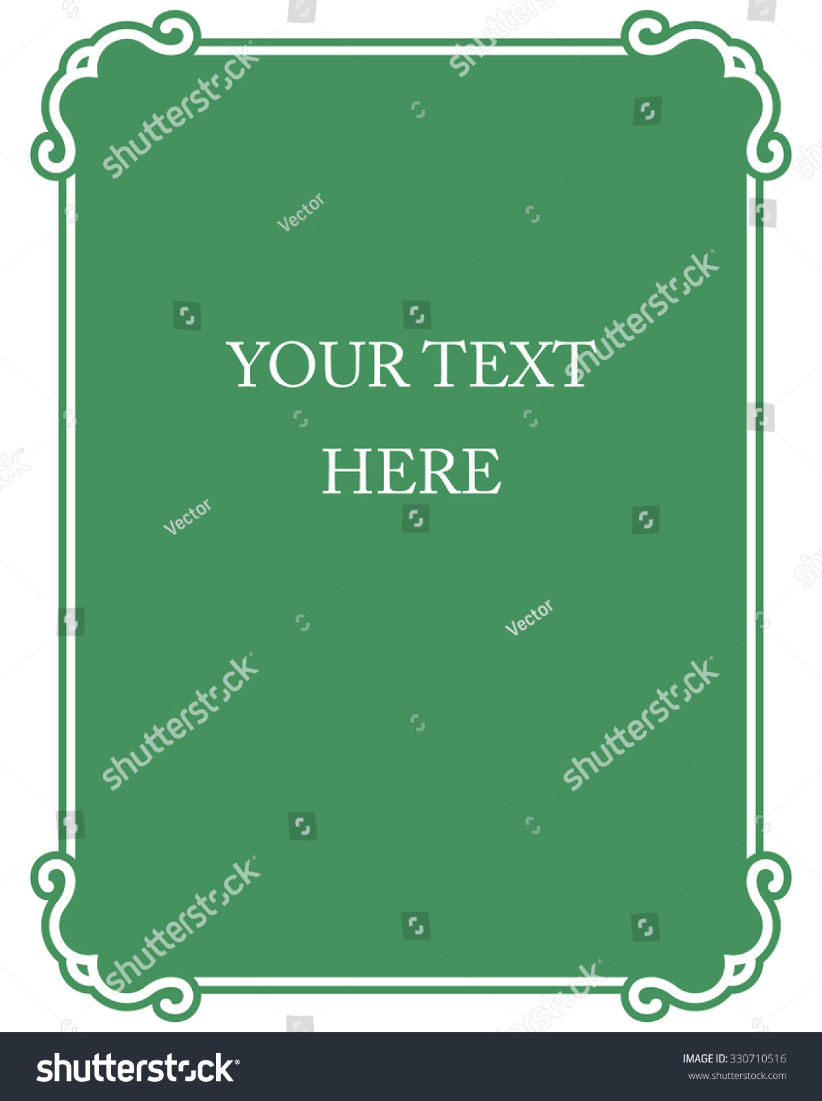 Green Border Frame Deco Vector Art Stock Vector (Royalty Free ...