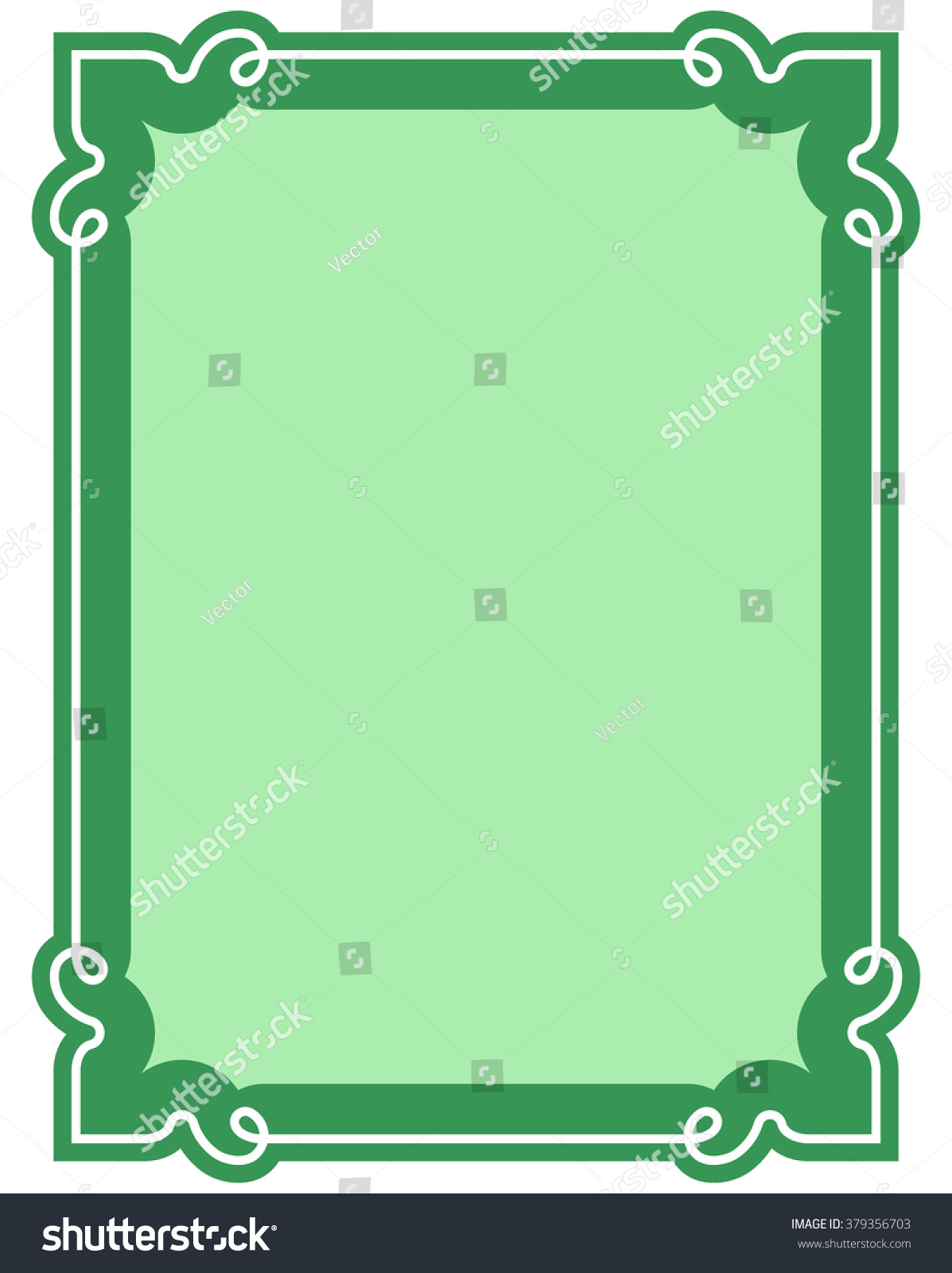 Vektor Stok Green Border Frame Deco Vector Art (Tanpa Royalti ...