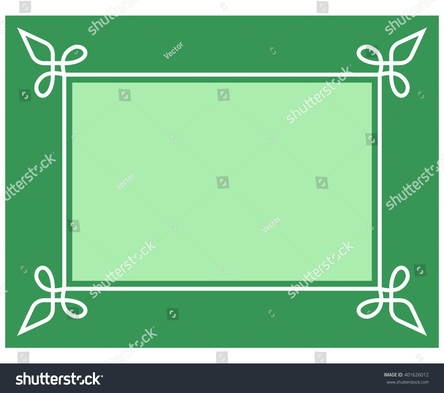 Green Border Frame Deco Vector Art Stock Vector (Royalty Free) 401626012