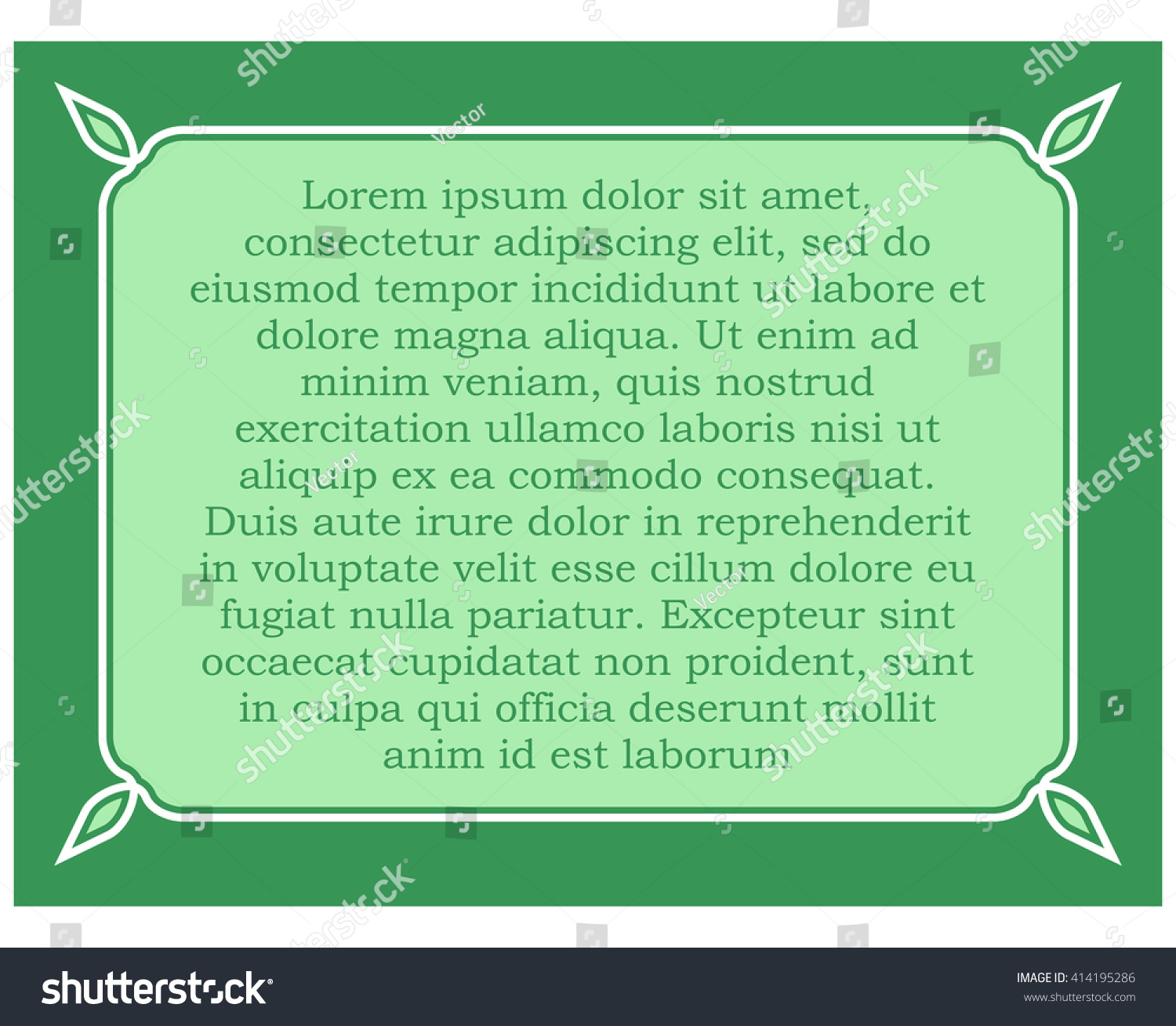 Green Border Frame Deco Vector Art Stock Vector (Royalty Free ...