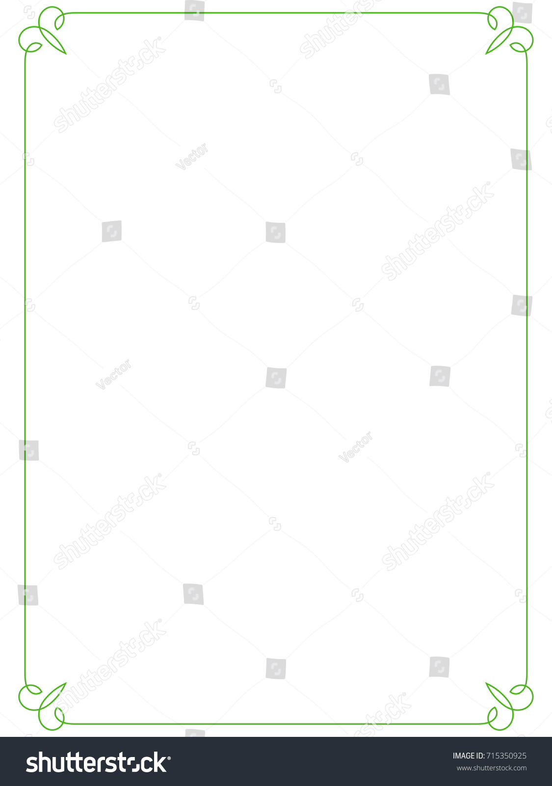 Green Border Frame Vector Vintage Stock Vector (Royalty Free) 715350925 ...