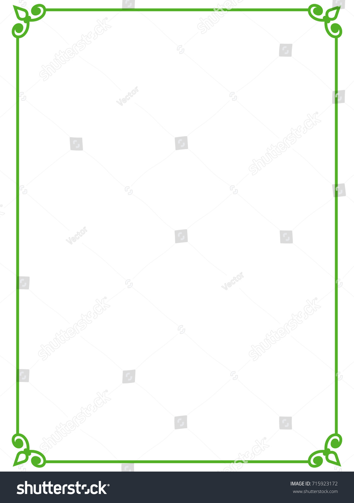 Green Border Frame Vector Vintage Stock Vector (Royalty Free) 715923172 ...