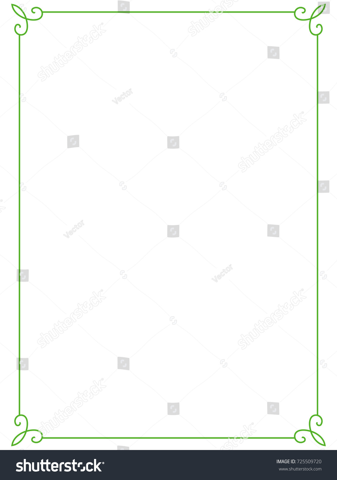 Green Border Frame Vector Vintage Stock Vector (Royalty Free) 725509720 ...