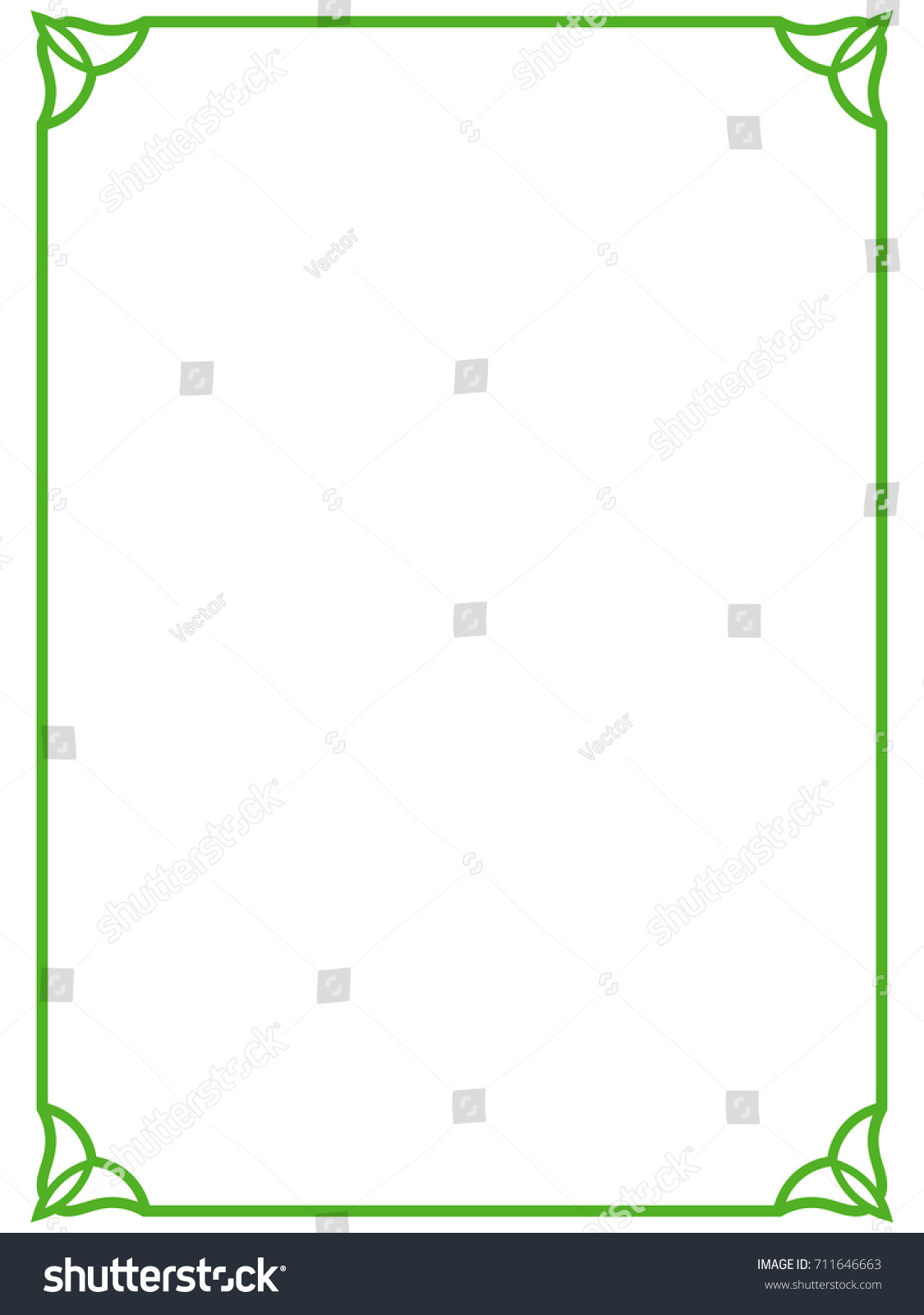 Green Border Frame Vector Vintage Background Stock Vector (Royalty Free ...