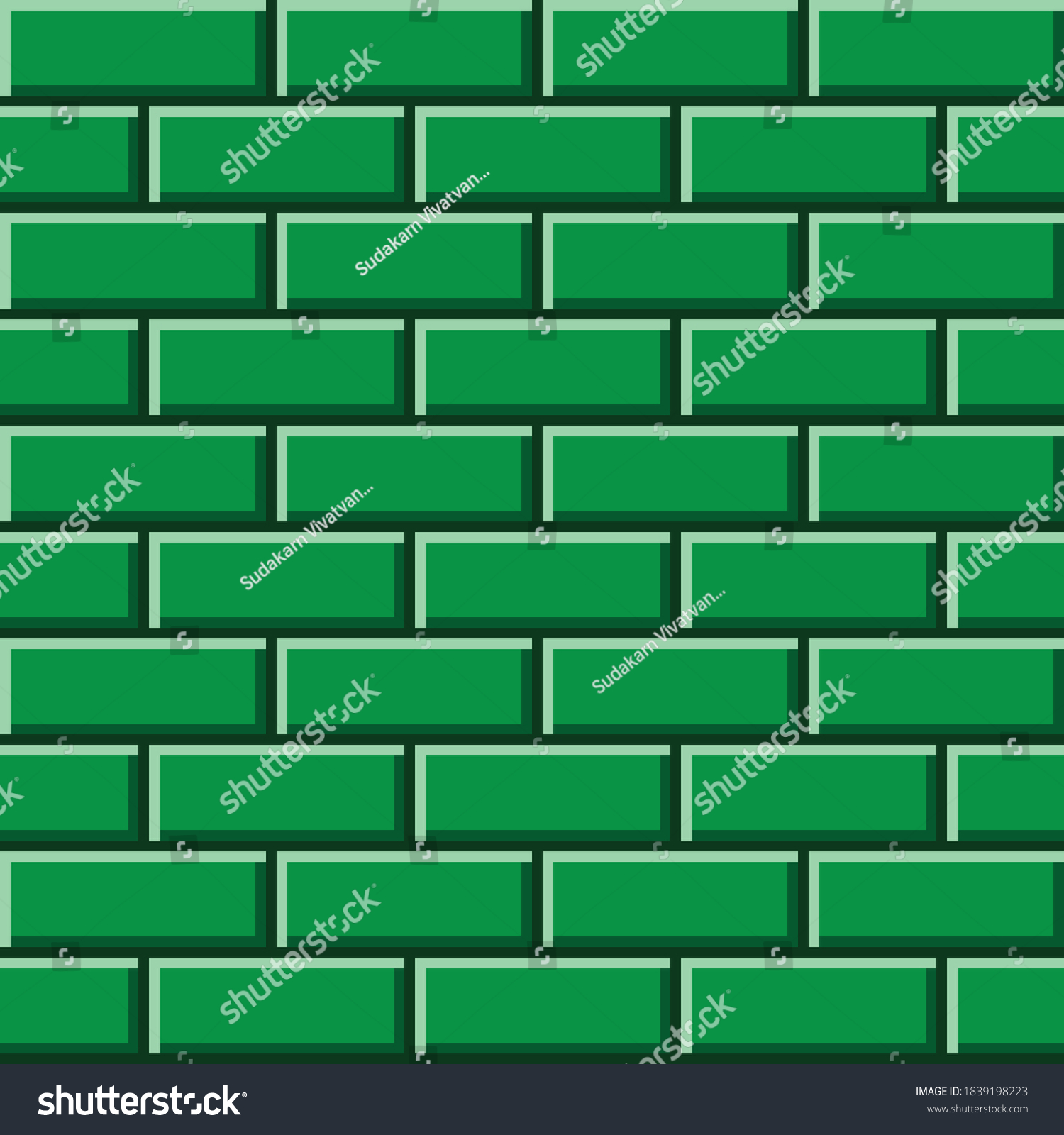 Green Brick Pattern Pixel Art Vector Stock Vector (Royalty Free ...