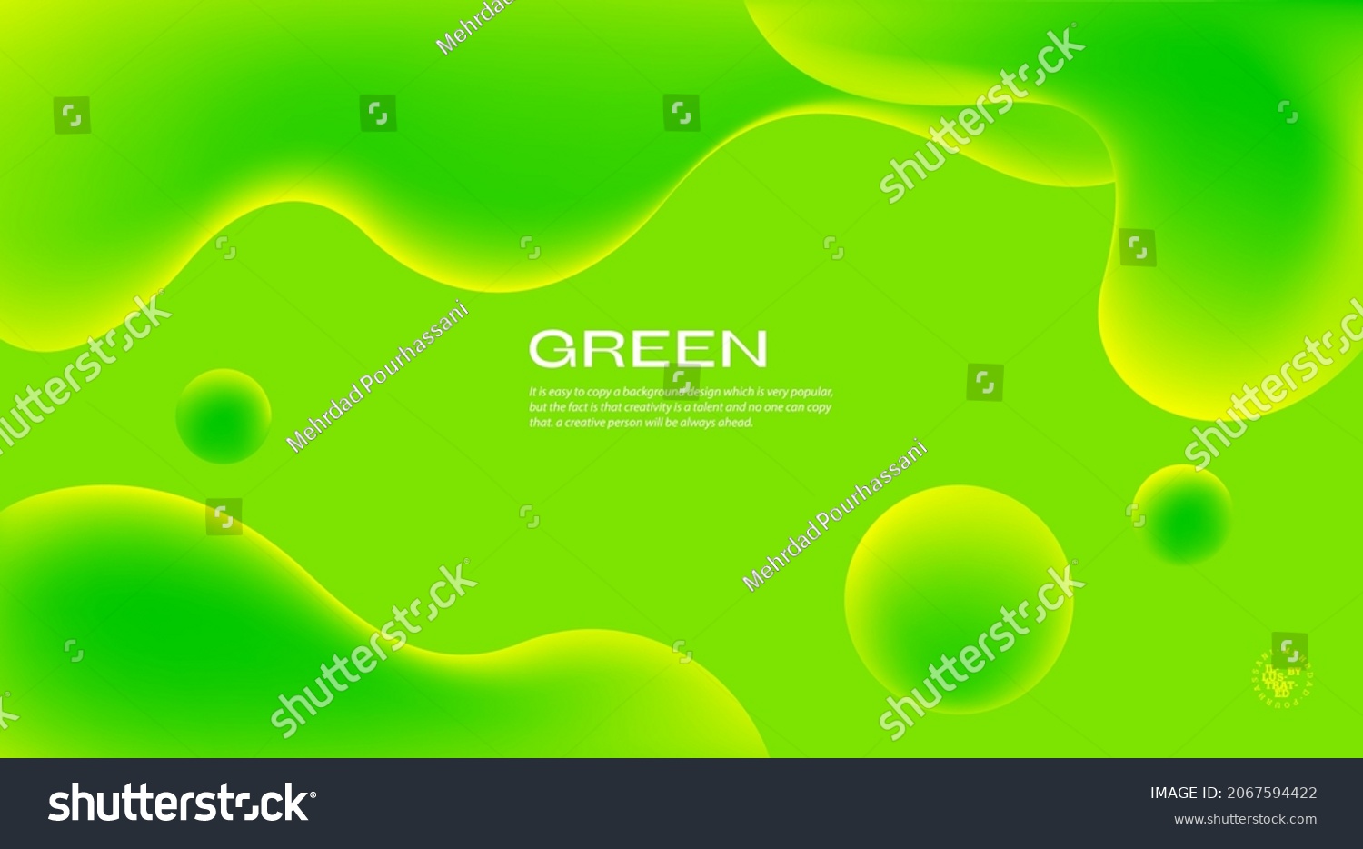 Green Bright Background Design 3d Concept Stock Vector (Royalty Free ...