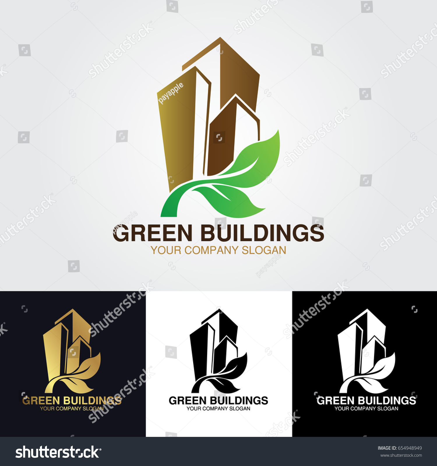 Green Building Logo Stock Vector (Royalty Free) 654948949 | Shutterstock