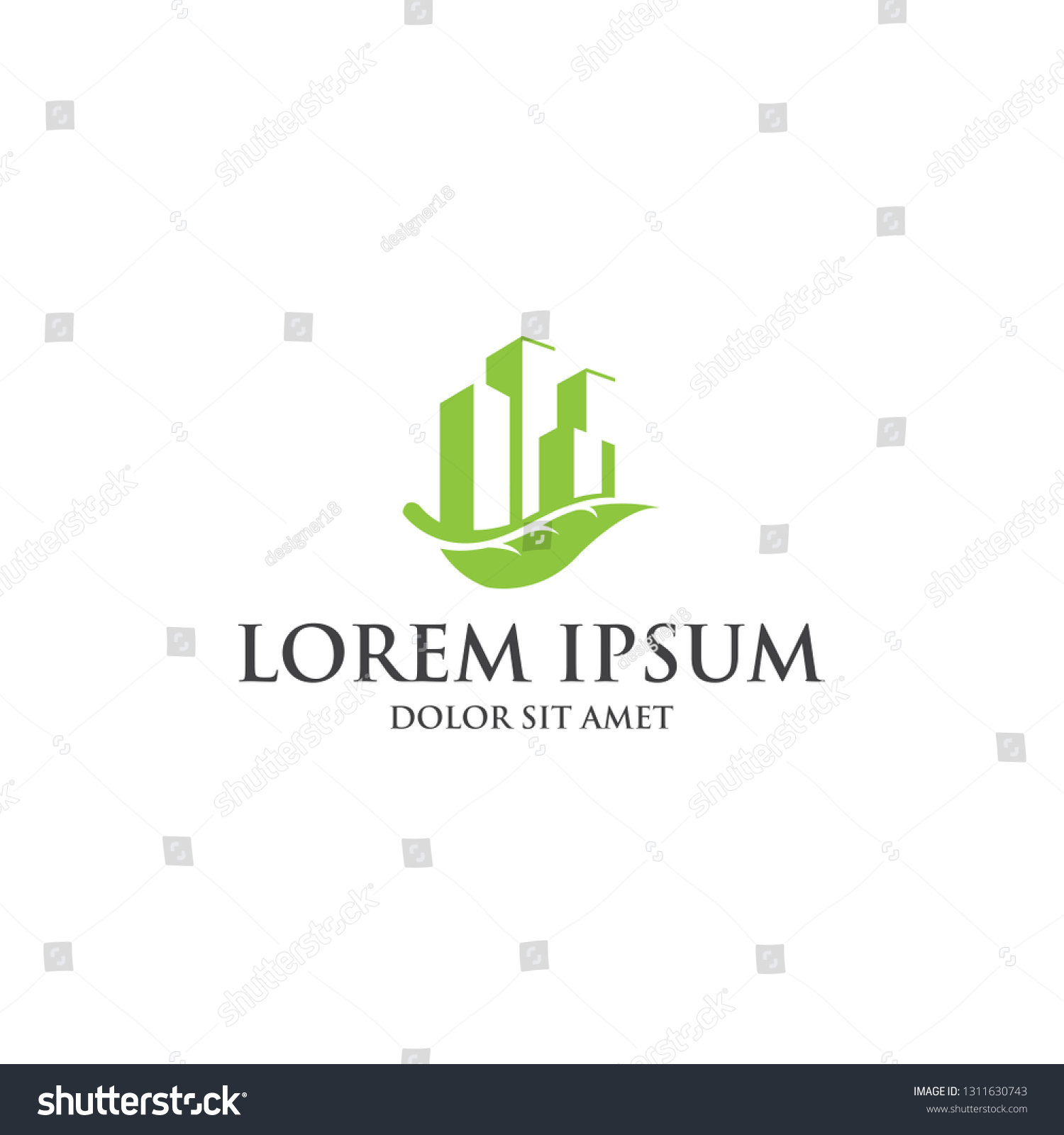 Green Building Logo Vector Stock Vector (Royalty Free) 1311630743