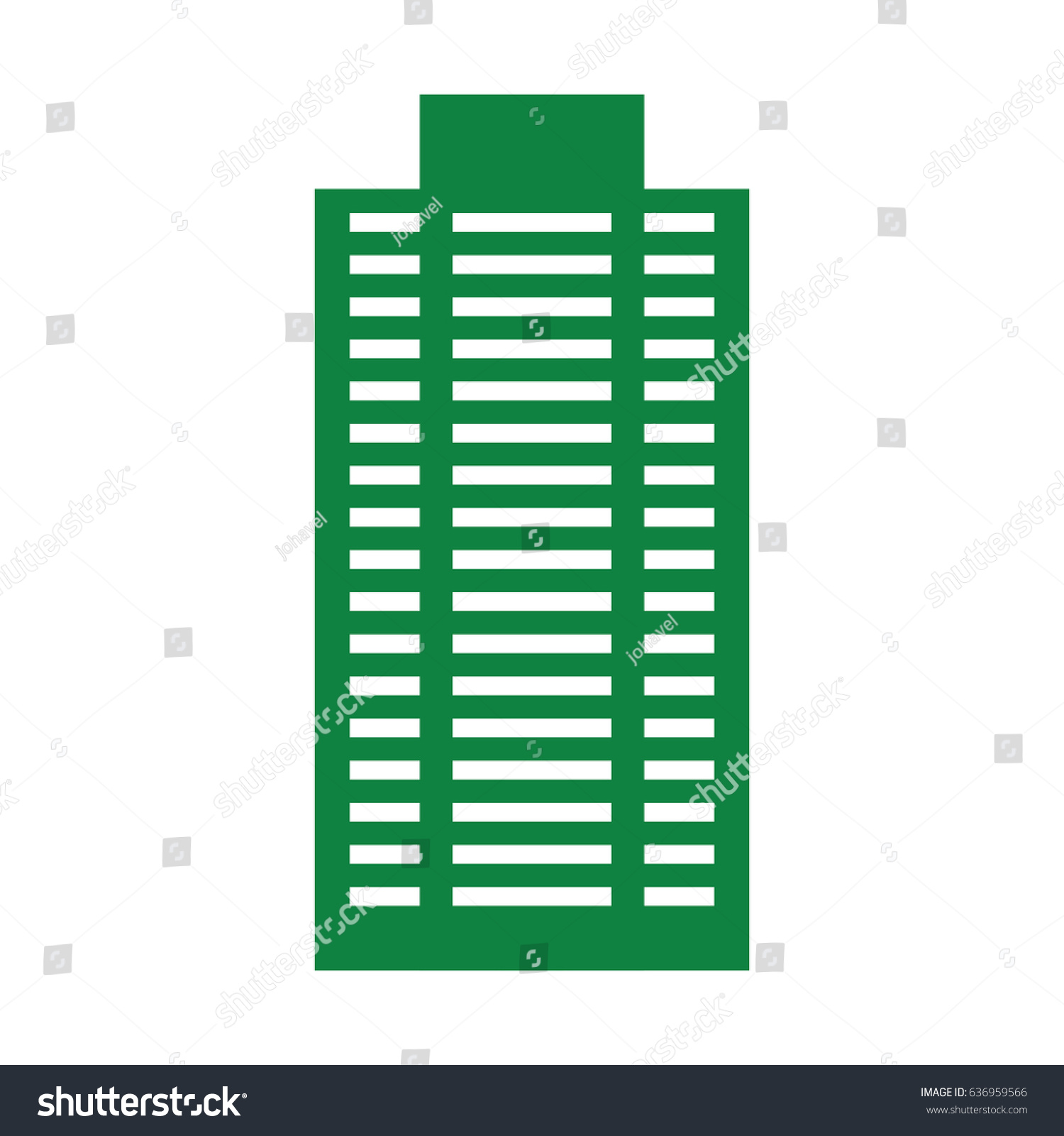 Green Building Tower Stock Vector (Royalty Free) 636959566