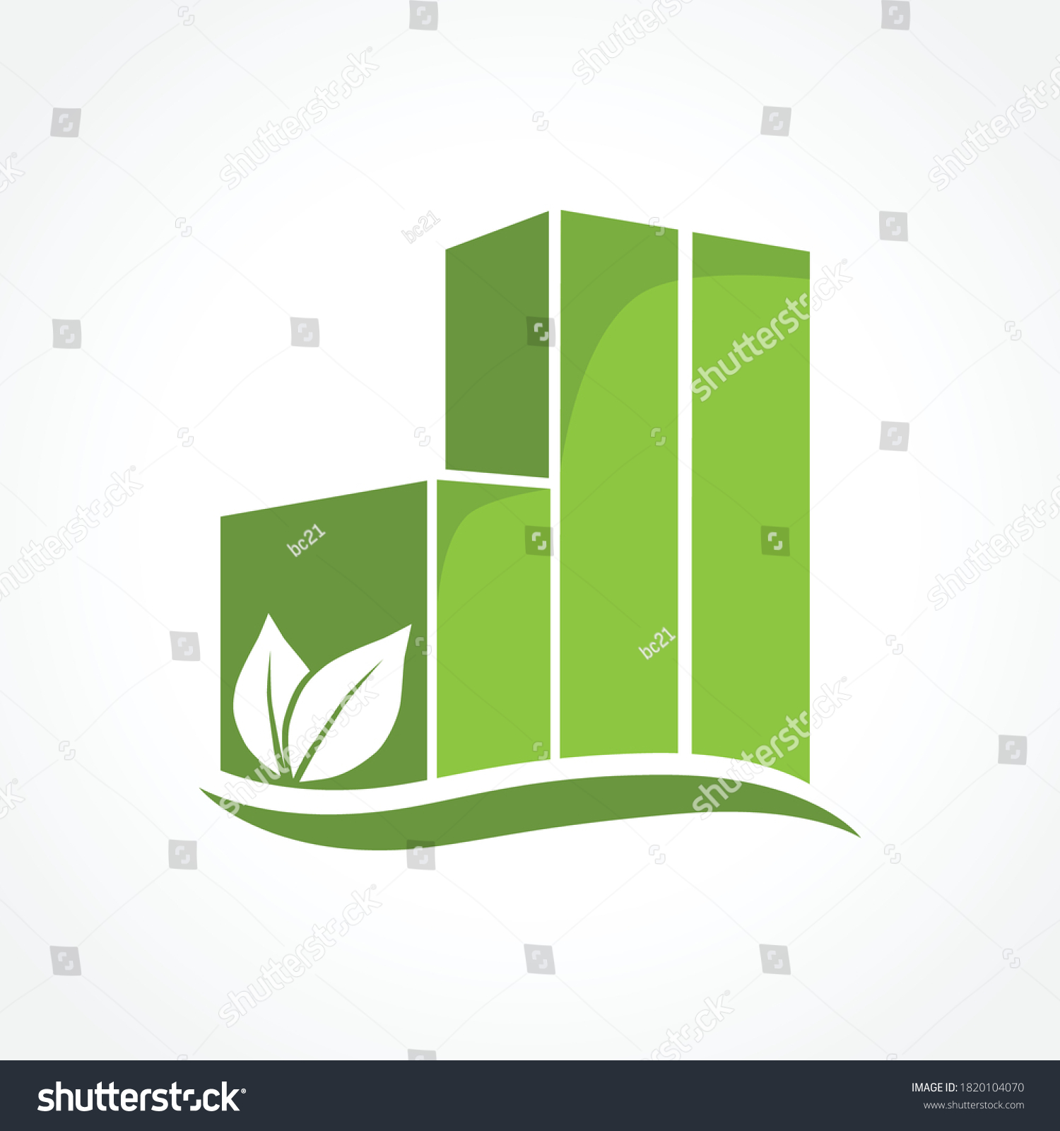 Green Building Leaves Vector Stock Vector (Royalty Free) 1820104070 ...