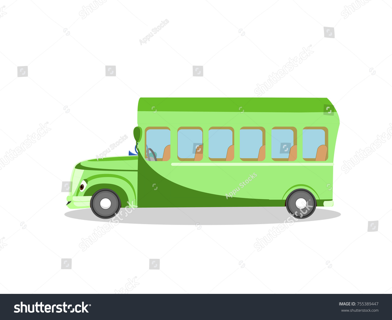 Green Bus Side Profile Cartoon Vector 库存矢量图（免版税）755389447 | Shutterstock