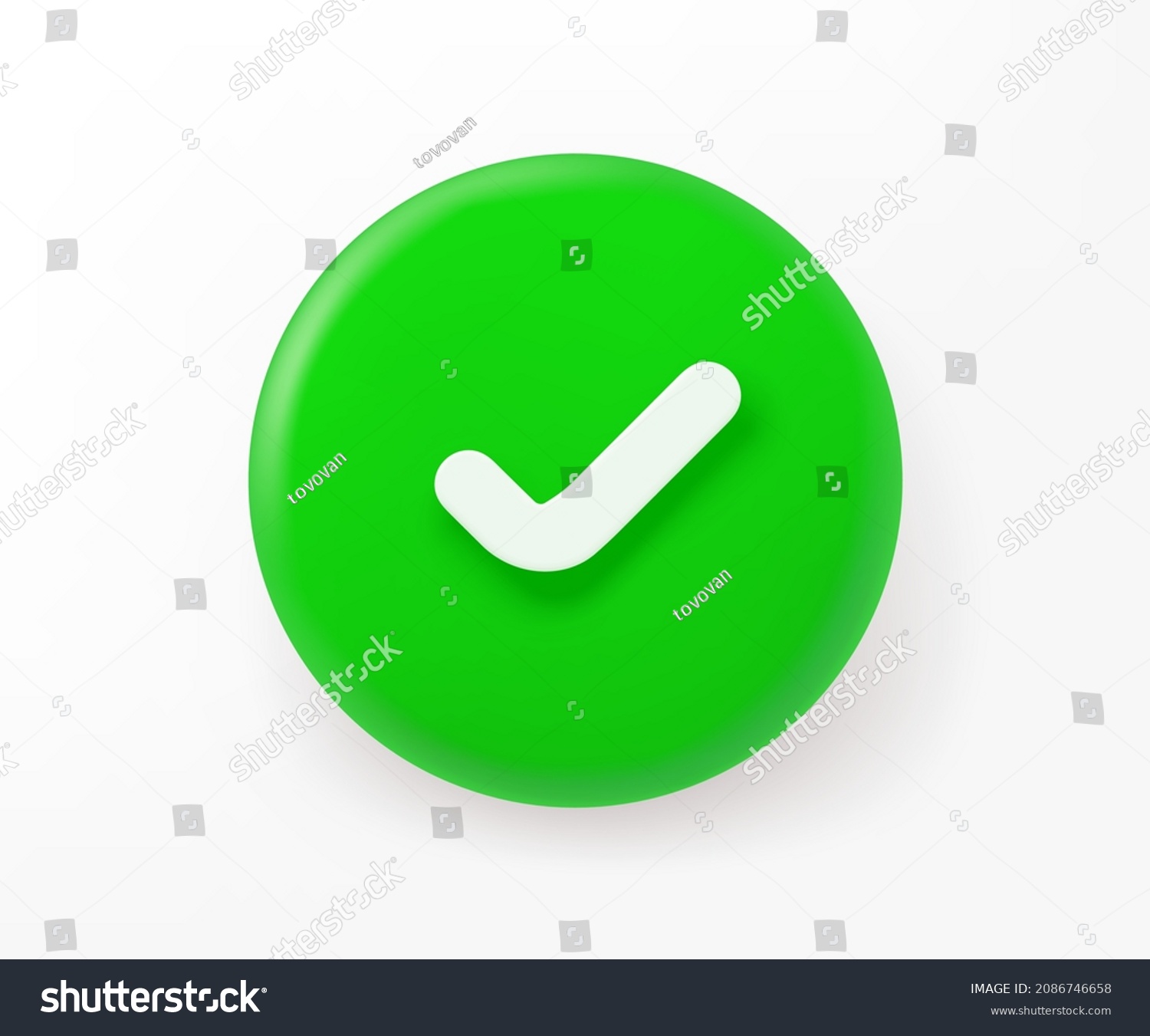 Green Button Checkmark 3d Style Vector Stock Vector (Royalty Free ...