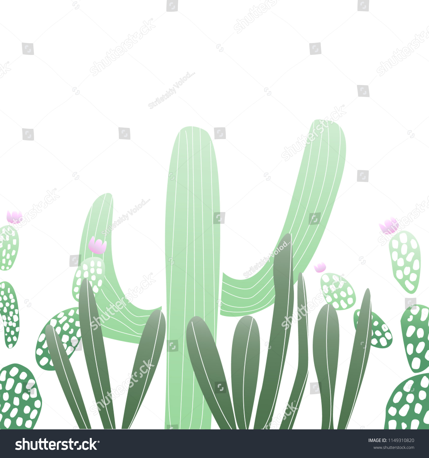 Green Cactus Vector Image Stock Vector (Royalty Free) 1149310820 ...