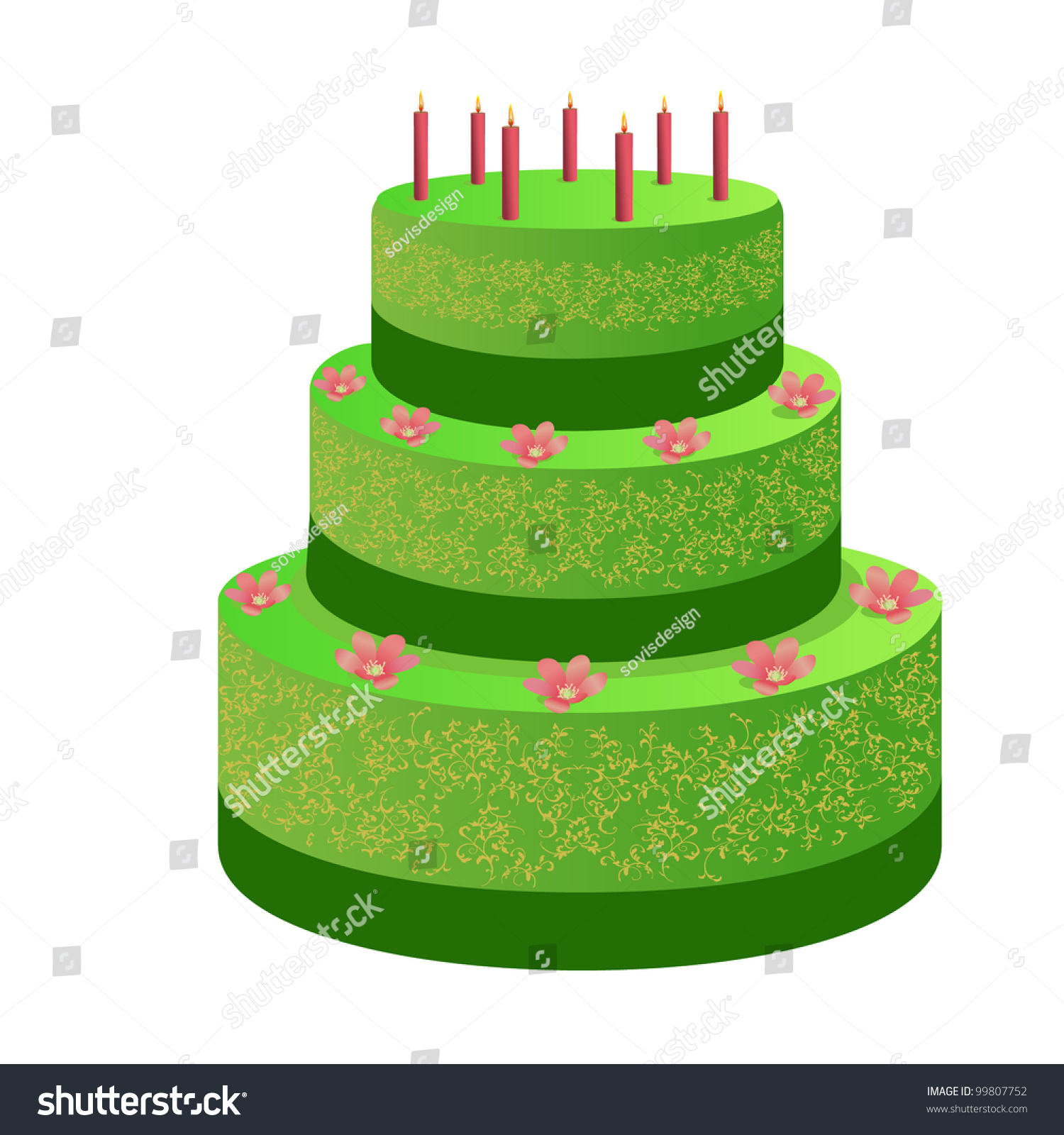 Green Cake. Vector Illustration - 99807752 : Shutterstock